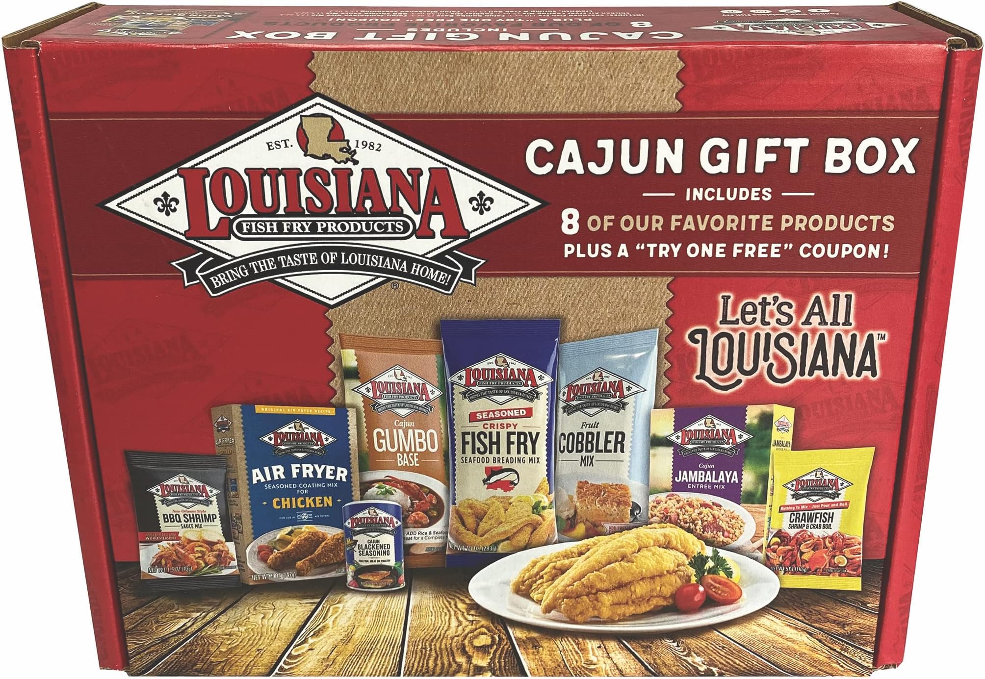 Amazon.com : Louisiana Fish Fry Products Fish Fry, NEW 8 Item Gift Box ...
