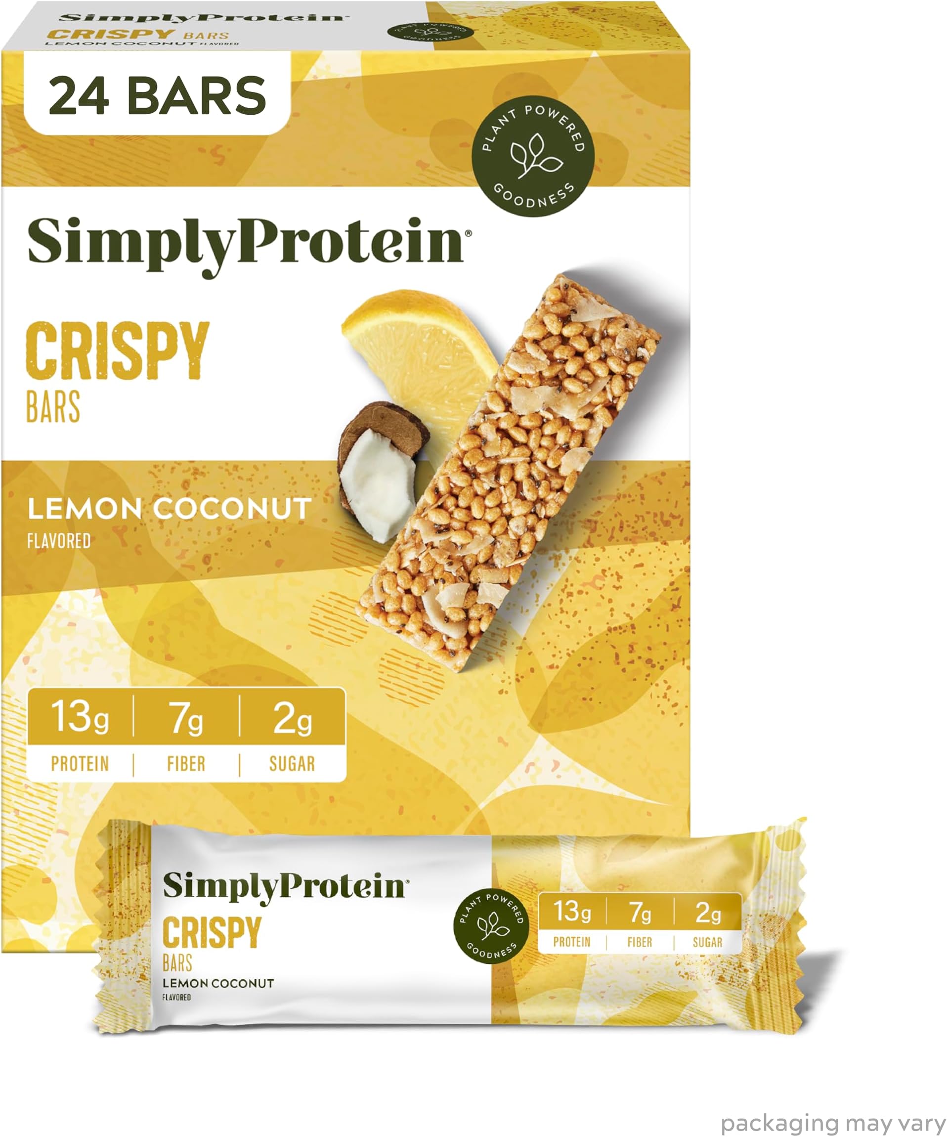 Amazon.com: Simply Protein - Lemon Coconut Crispy Bars - Plant Based ...