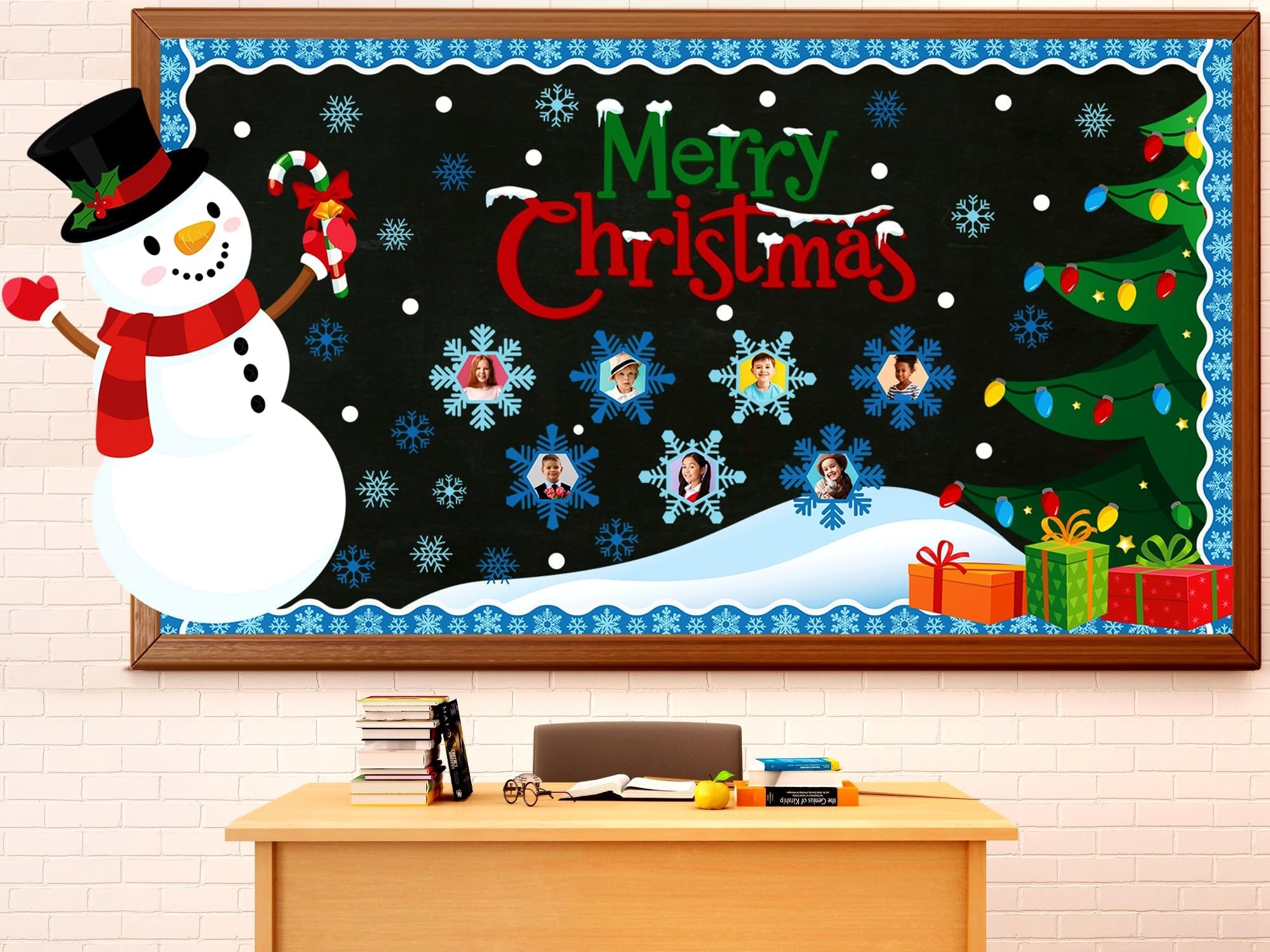 Amazon.com : Moinchore 86 Pcs Christmas Bulletin Board with Christmas ...