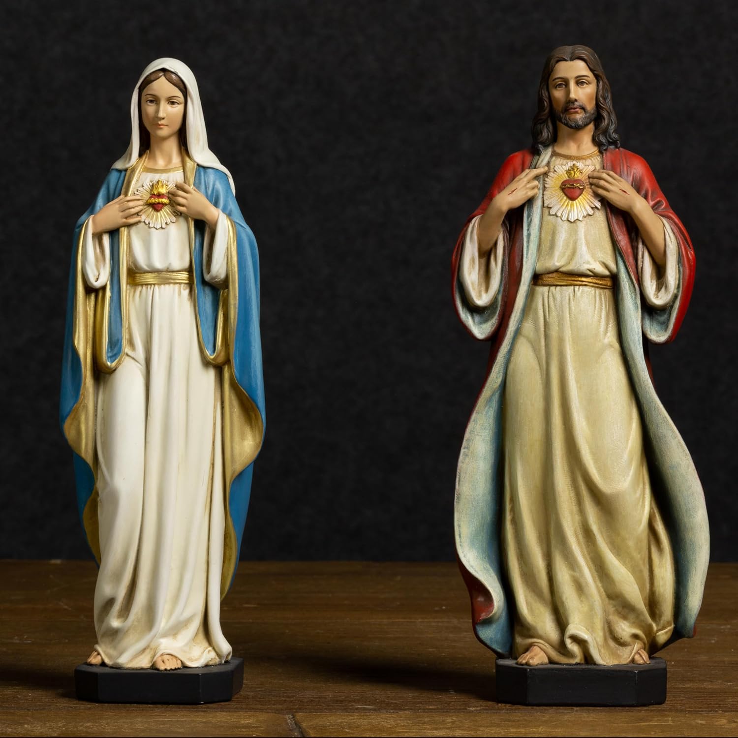 Amazon.com: BC Catholic 10" H Virgin Mary and Jesus Christ Statue Sets ...