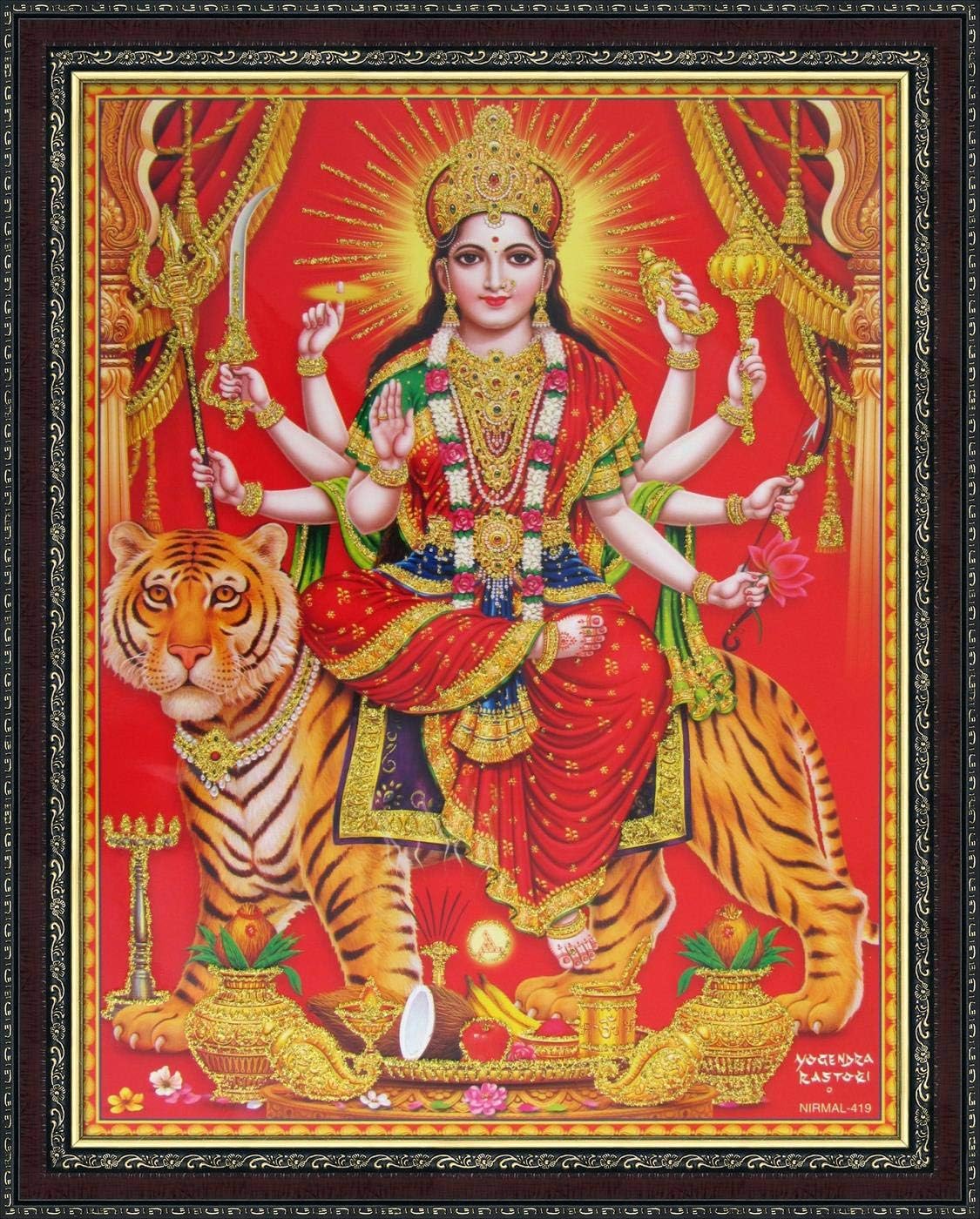 Avercart Goddess Amba - Devi Ambaji Poster 21x28 cm Framed (with Frame ...