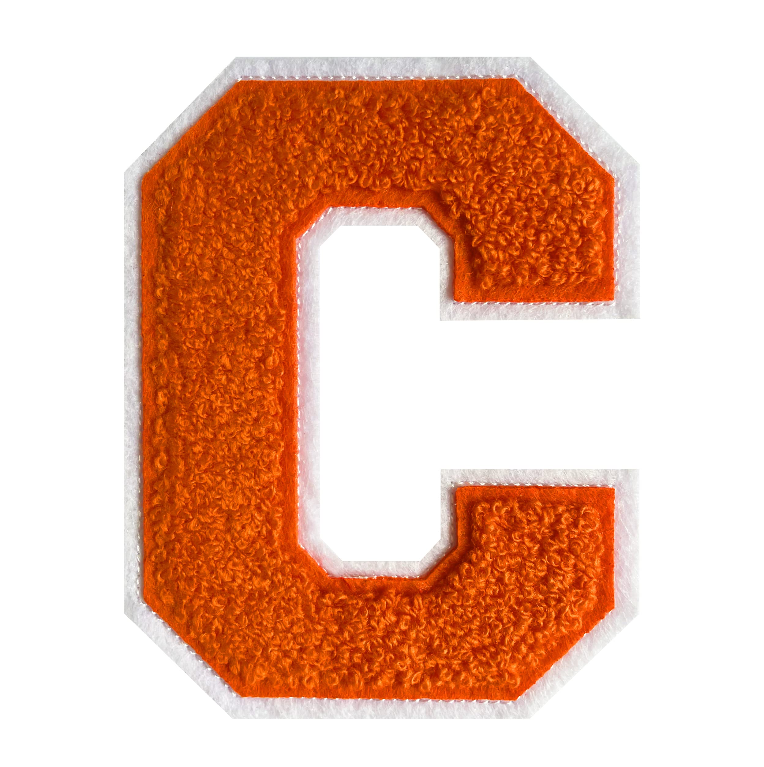 Amazon.com: 4.5" Chenille Letter Patches Orange Iron on Letter Patches ...