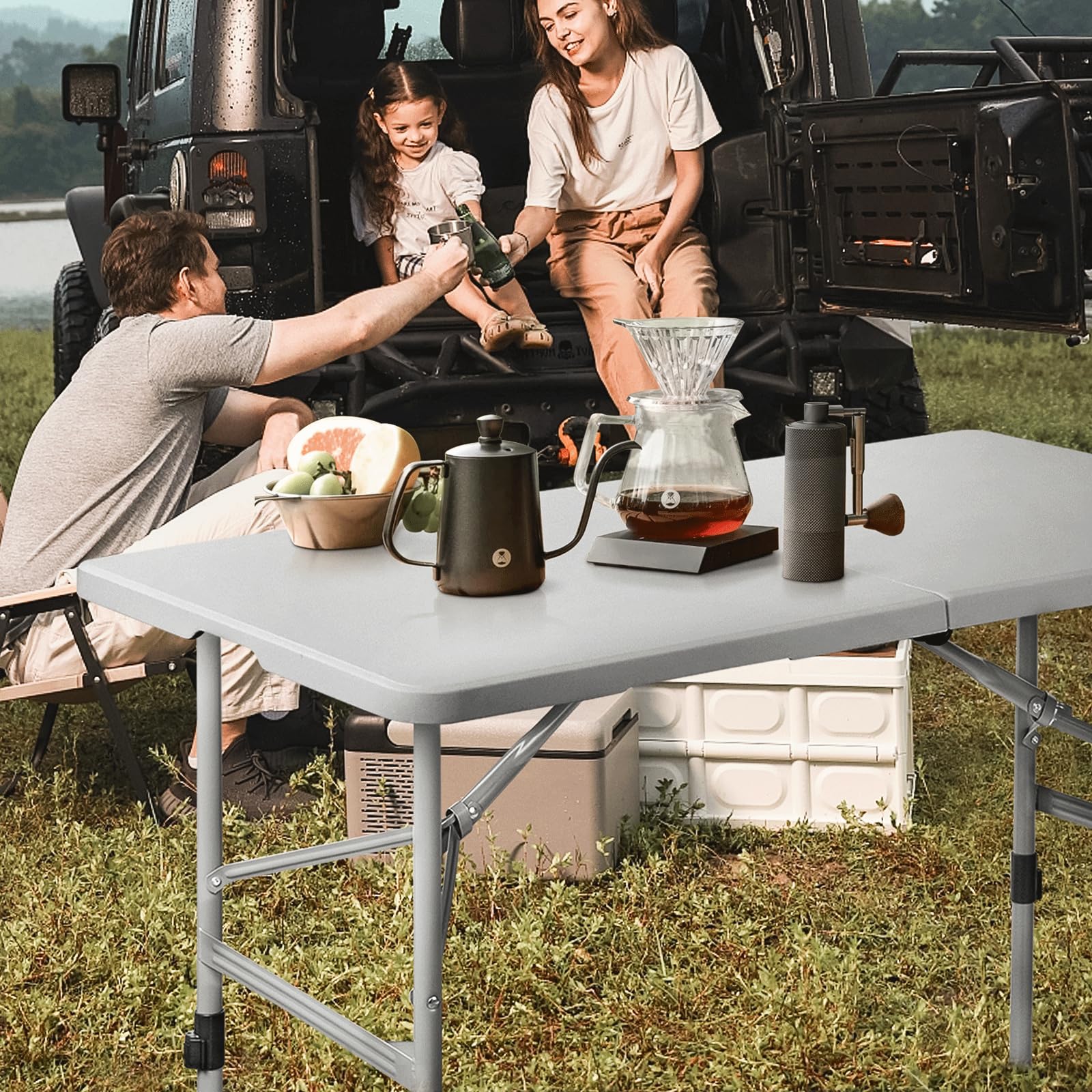 Snapklik.com : 4ft Plastic Folding Table, Indoor Outdoor Collapsible ...