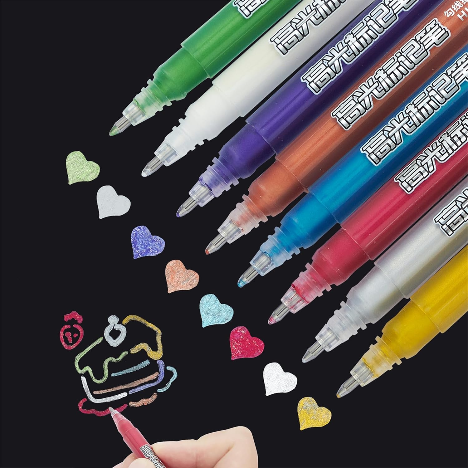 Amazon.com: Qionew Color Gel Pens, 8 Bright Ink Colors, Cute Coloring ...