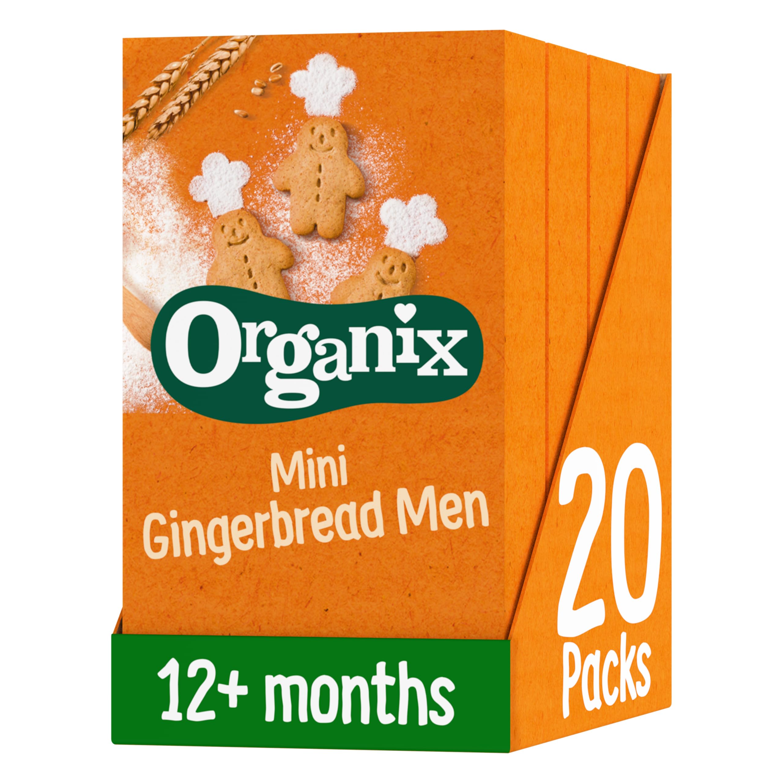 Organix Mini Gingerbread Men Organic Toddler Snack Biscuits Multipack ...