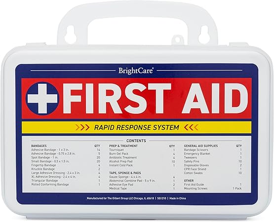 Amazon.com: First Aid Kit - Wall Mount Back Option, 130 Pieces, Durable ...
