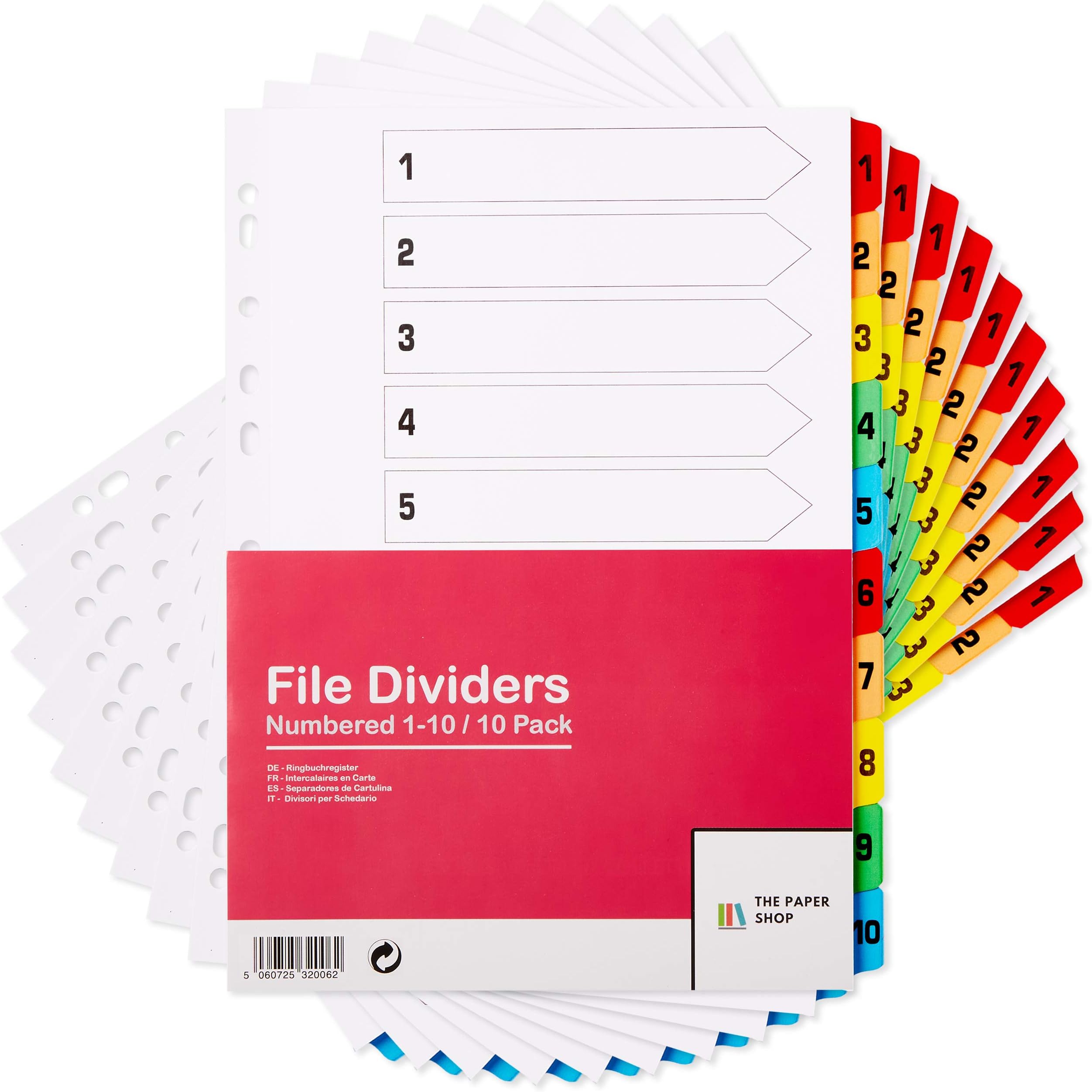 [10 Pack] A4 File Dividers 10 Part Numbered 1-10 | A4 Subject Dividers ...