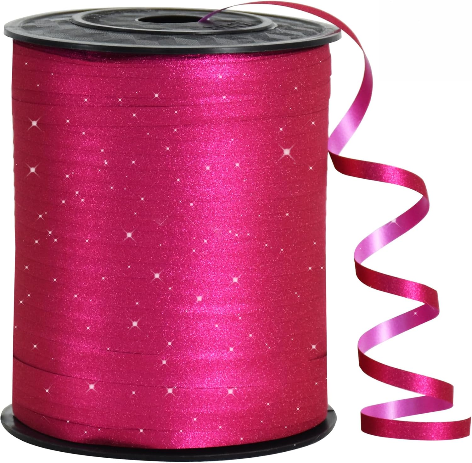 Amazon.com: BEISHIDA 500 Yards Hot Pink Glitter Ribbon Curling Crimped ...