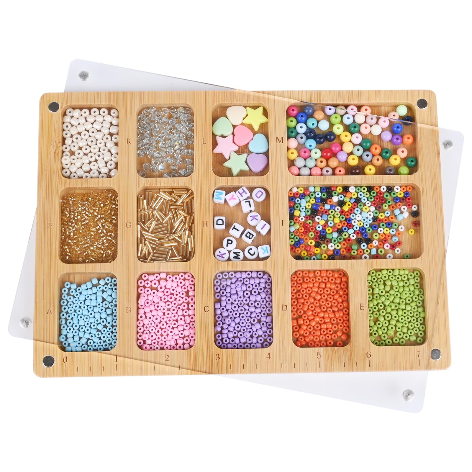 Amazon.com: Favonuovy Seed Beads Sorting Tray with Magnetic Acrylic Lid ...