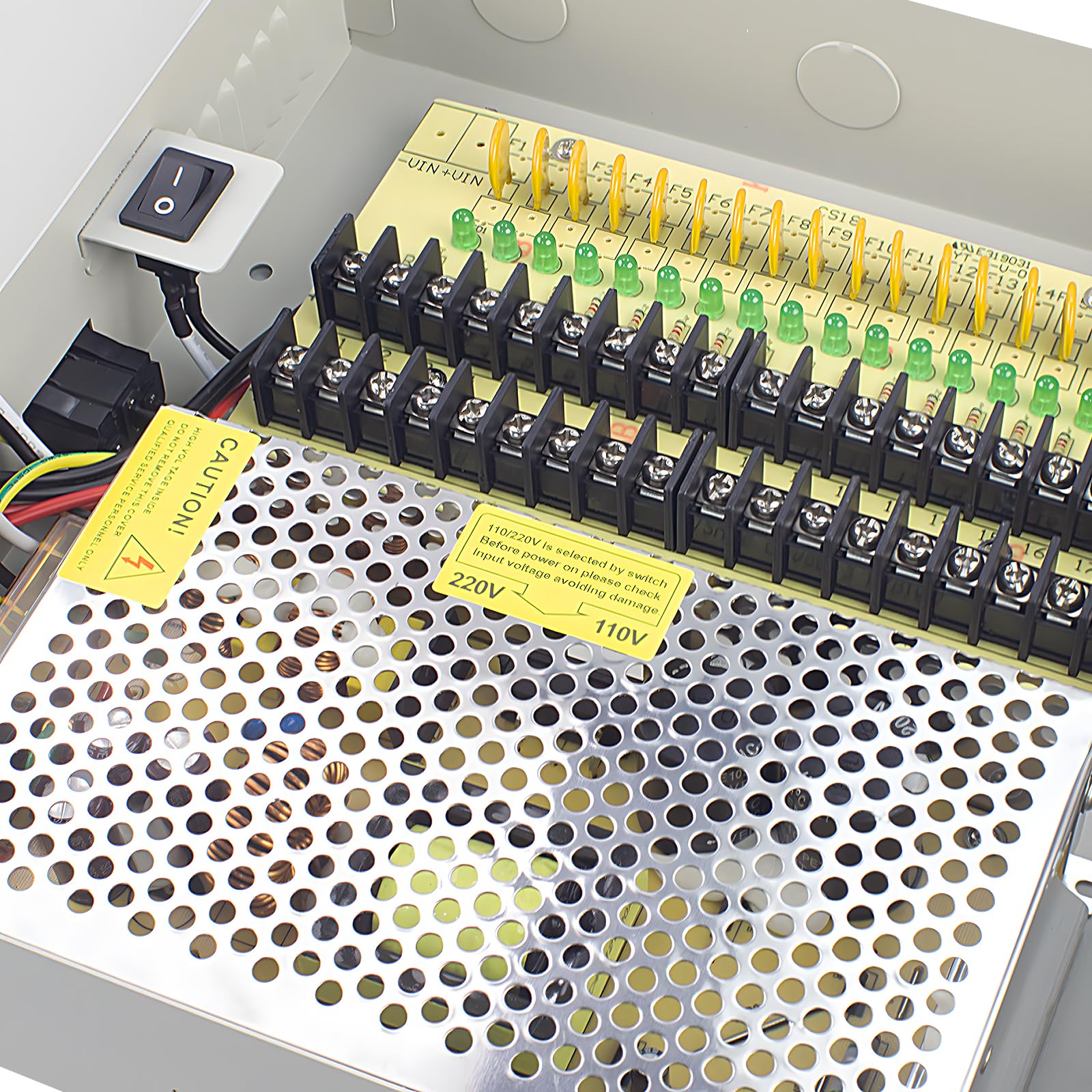 Snapklik.com : CCTV DC 12V 10A Power Supply Box,18 Channel Distributed ...