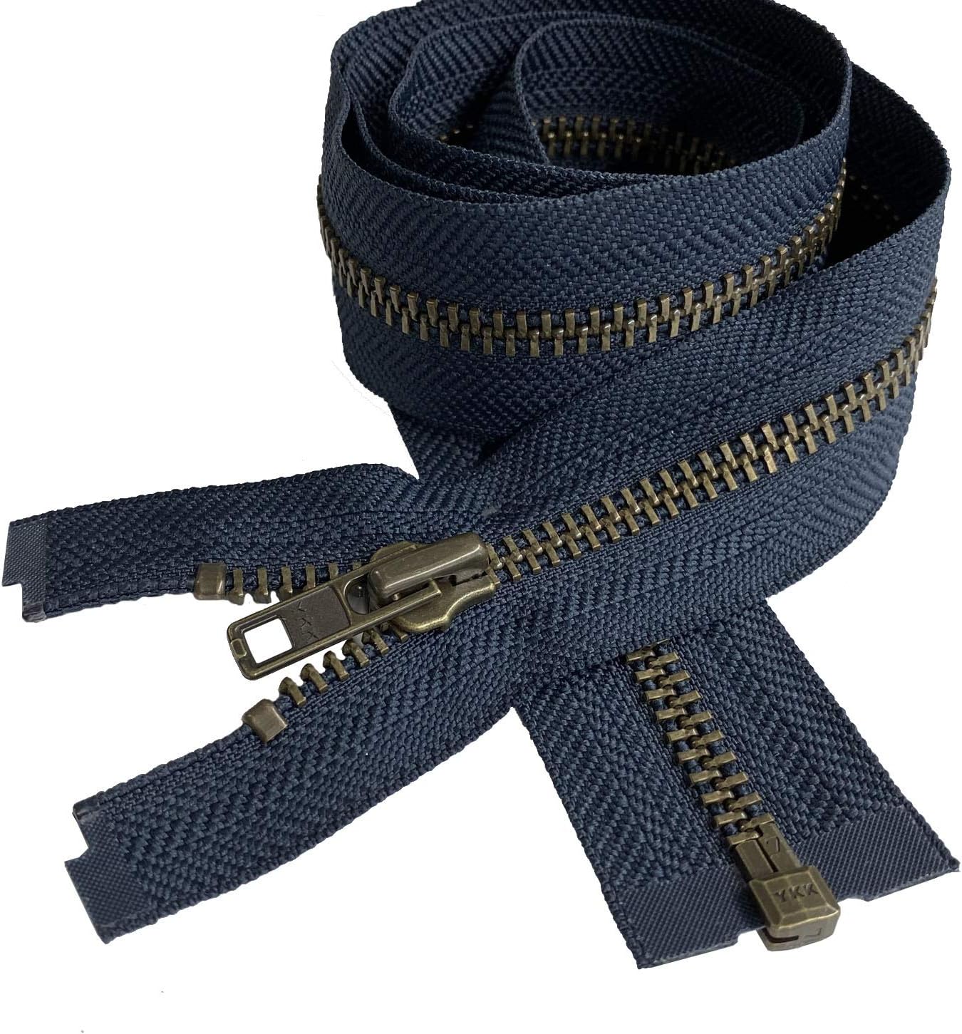Amazon.com: YKK #7 14 Inch to 36 Inch Antique Brass Separating Jacket Zipper Heavy Duty Metal ...