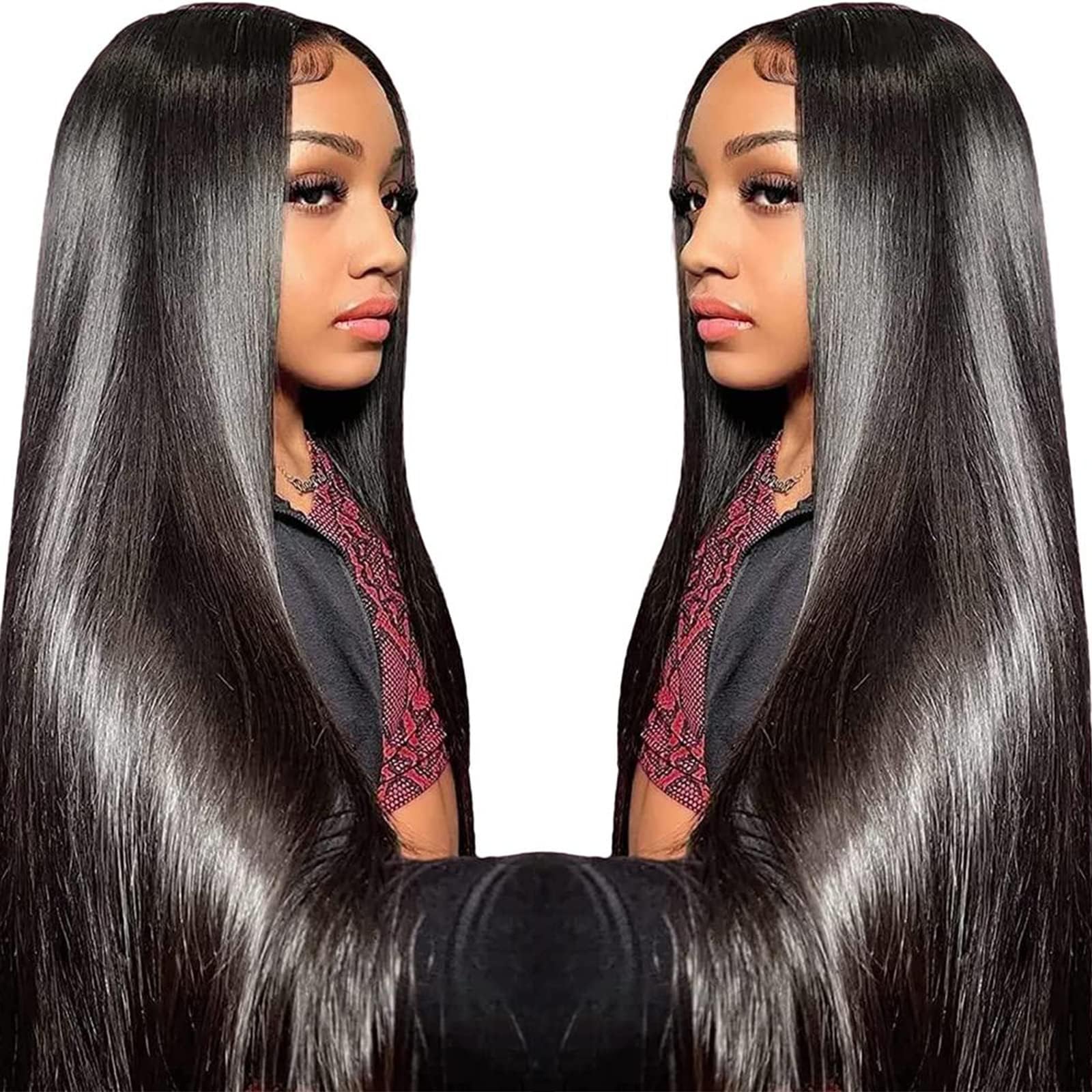 Amazon.com : TTSMINS Straight Lace Front Wigs Human Hair Pre Plucked ...