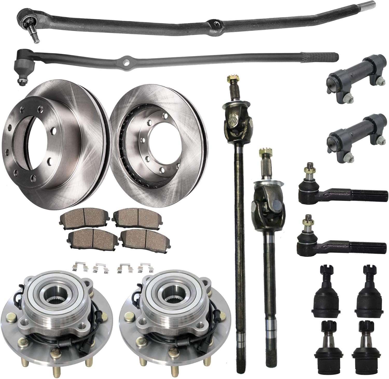 Amazon.com: Detroit Axle - Front Brake Kit Axle Shafts Wheel Bearing Hubs for 4WD 2006-2008 Ram ...