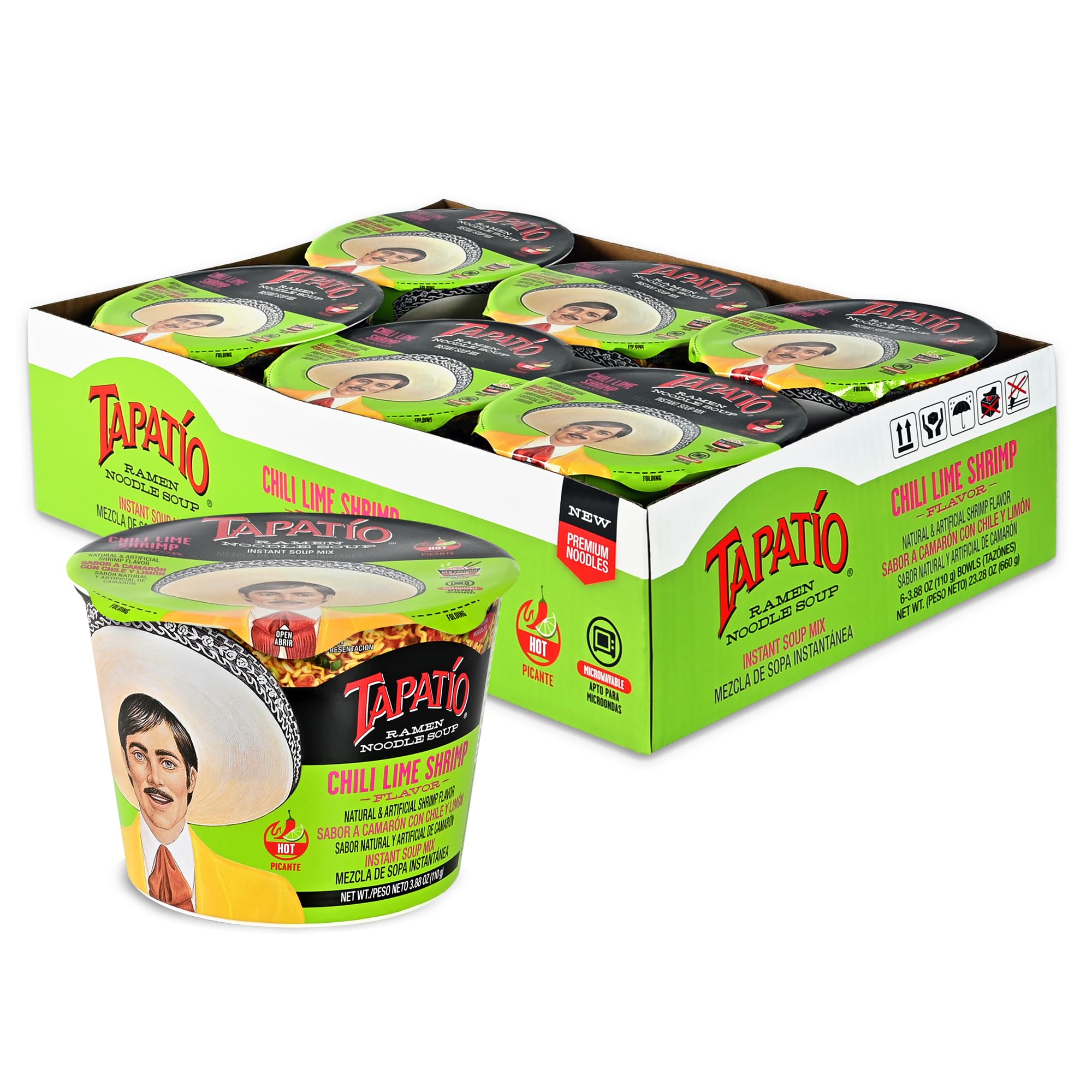 Amazon.com : Tapatio Spicy Ramen Noodles - Chili Lime Shrimp Flavor ...