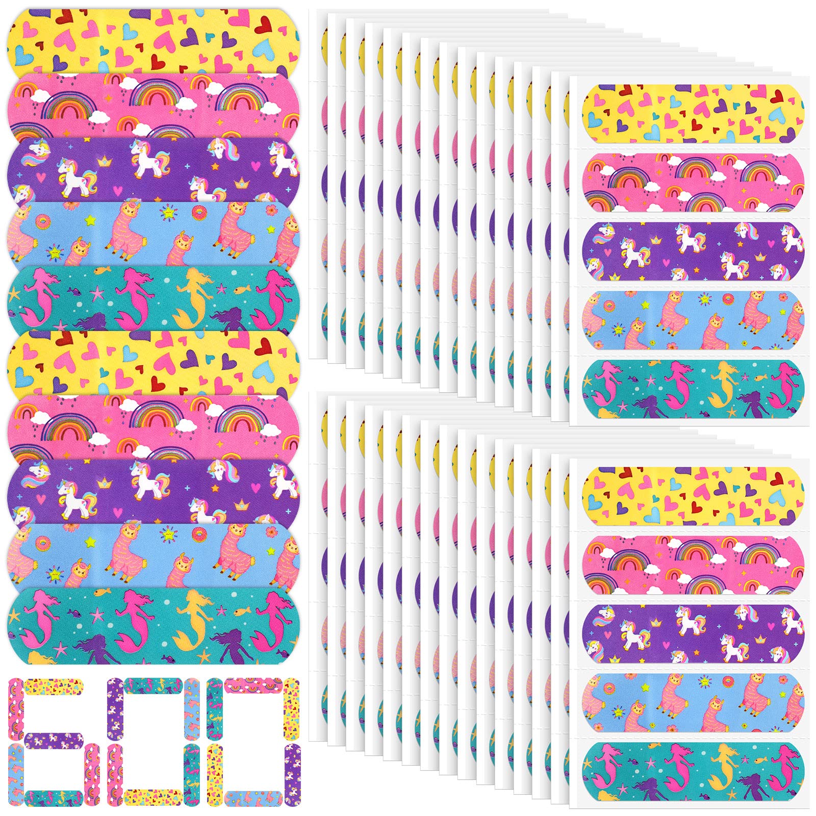 Snapklik.com : 600 Pieces 5 Styles Cartoon Bandages For Kids Flexible ...