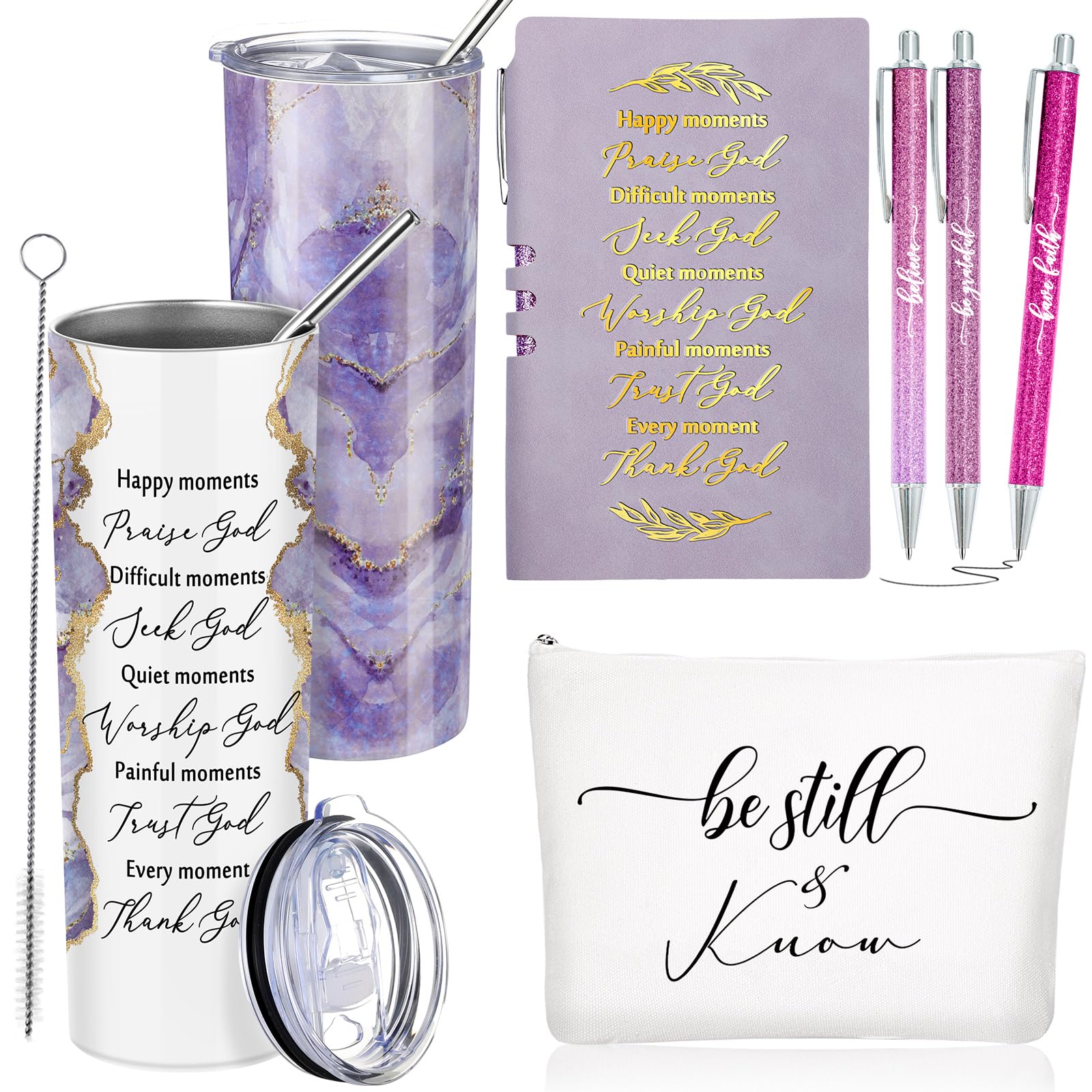 Amazon.com | Domensi 6 Pcs Christian Gifts for Men Women Purple 20 oz ...