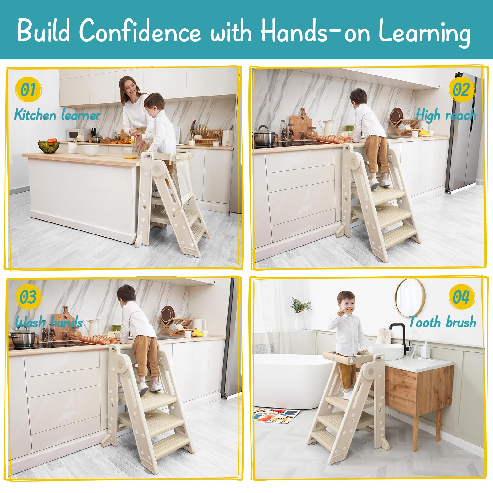 Snapklik.com : Forbena Collapsible Montessori Learning Standing Tower ...
