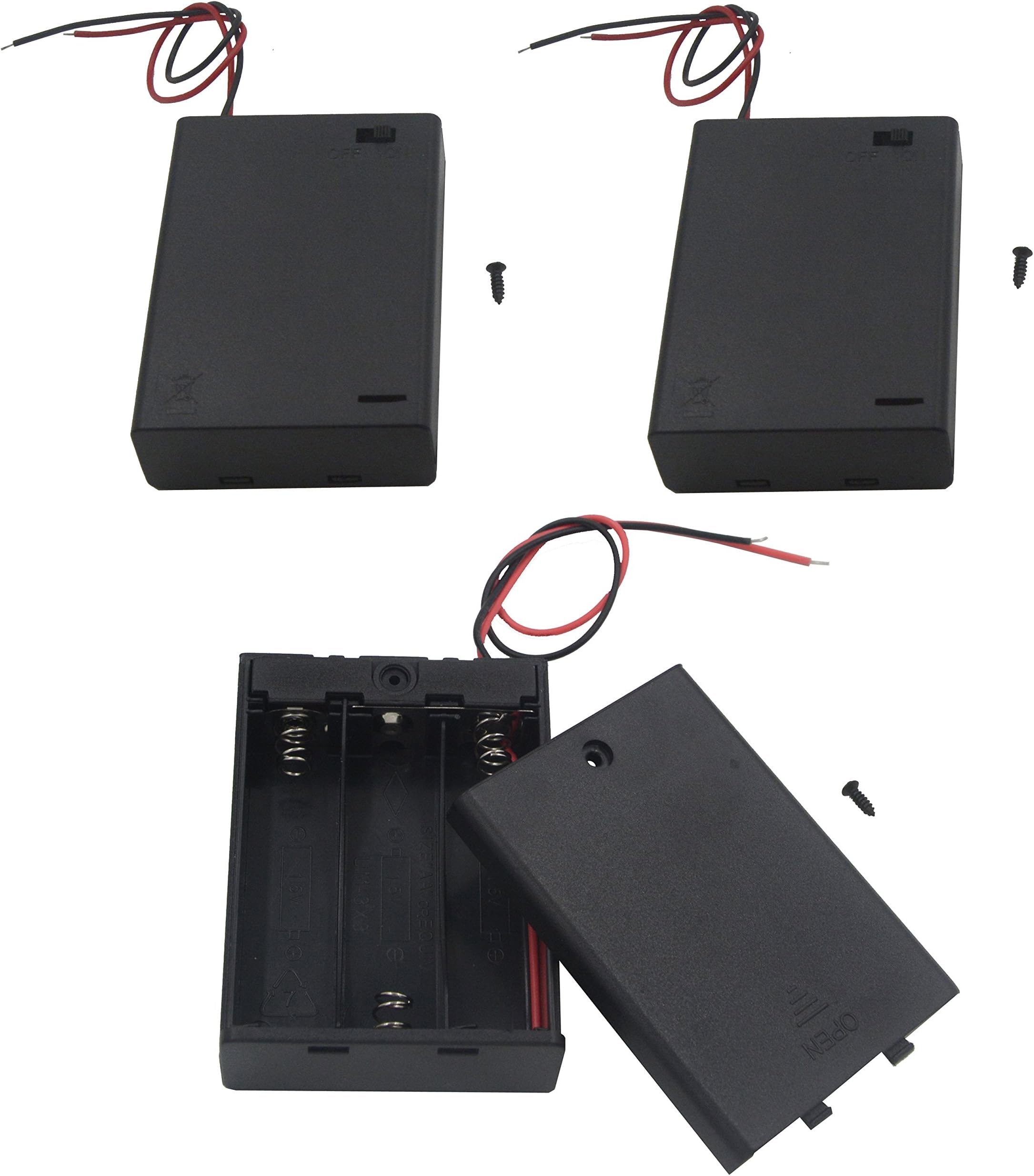 Amazon.com: LAMPVPATH 5Pcs 2 AA Battery Holder with Switch, 2X 1.5V AA ...