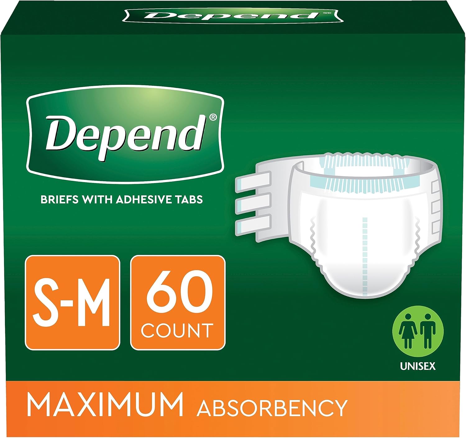 Amazon.com: Depend Incontinence Protection with Tabs, Unisex, Small ...
