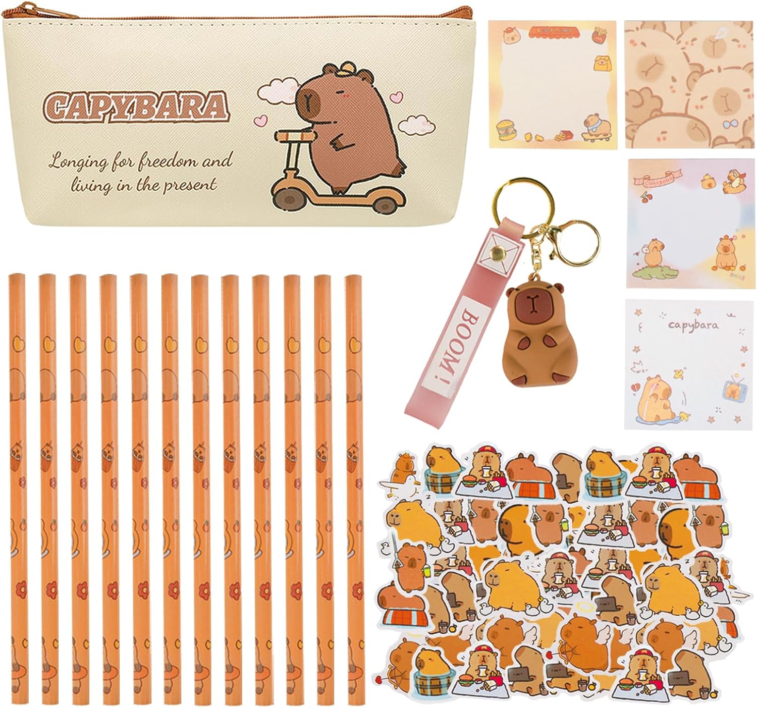 Ainvliya Capybara Pencil Case, Large Capacity Capybara Stationery Set ...