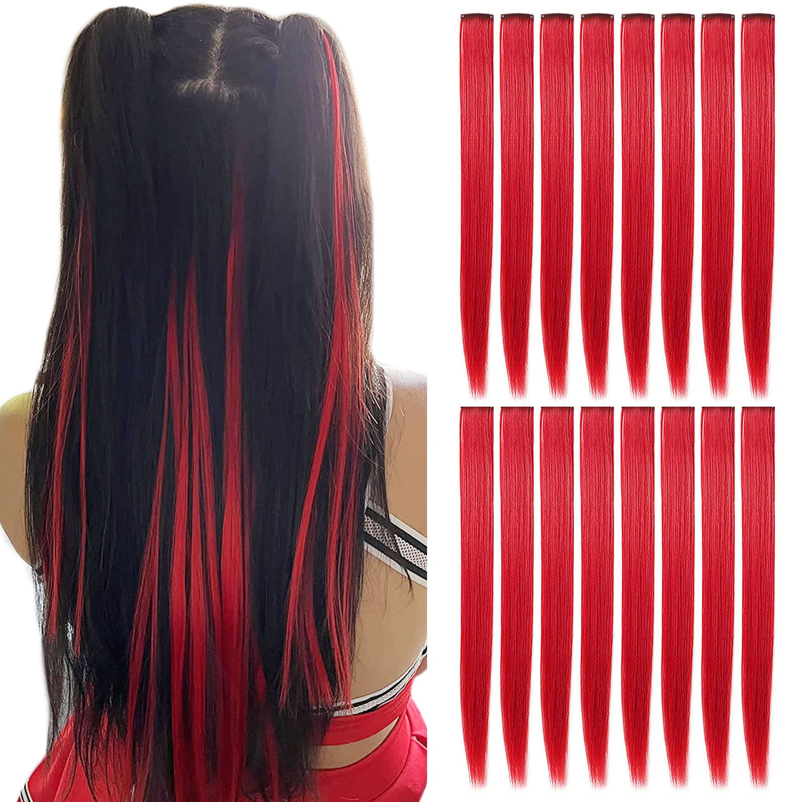 Black Hair With A Red Streak