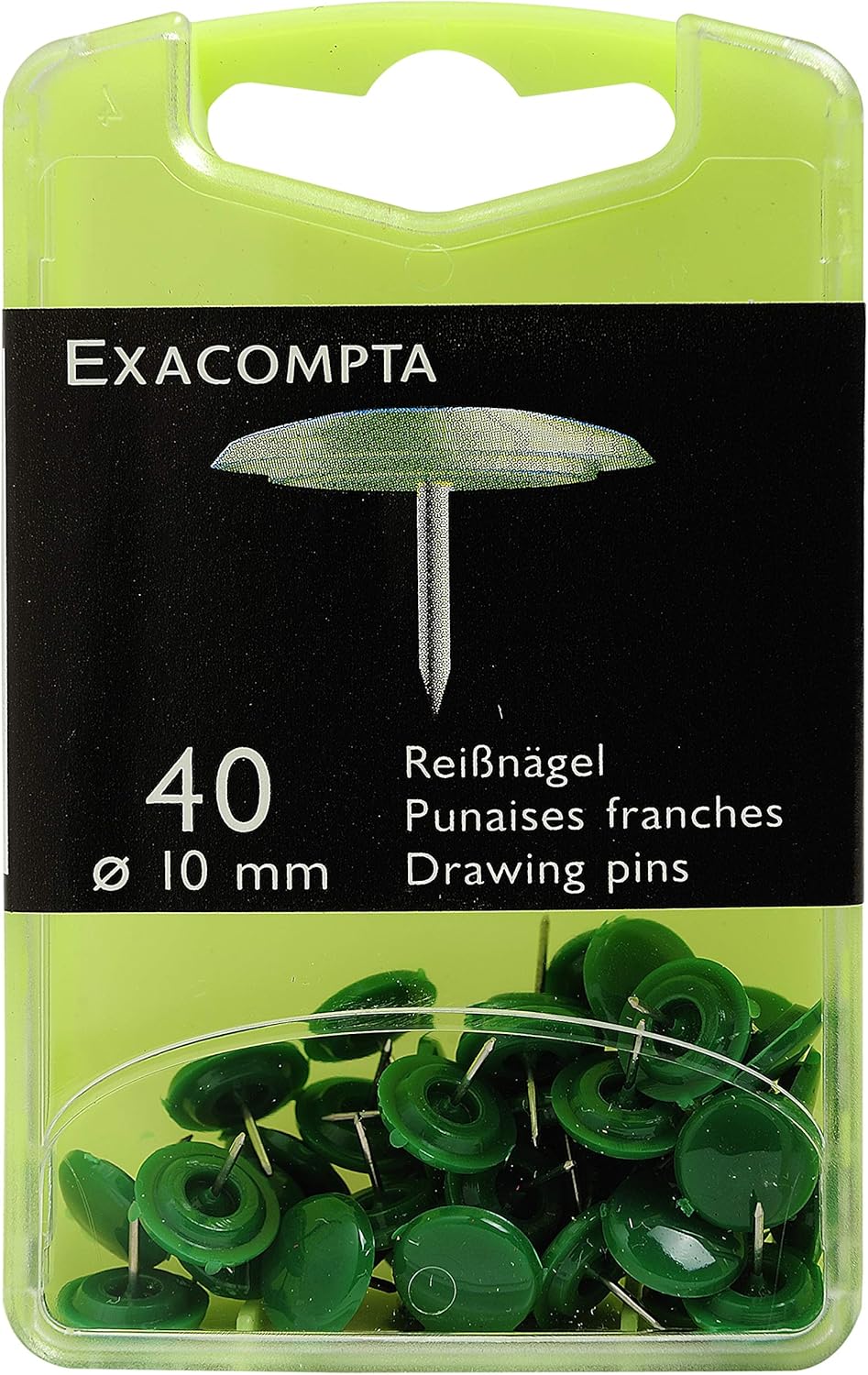 Exacompta - Ref 14025E - Drawing Pins (Pack of 40) - 7mm Width x 10mm ...