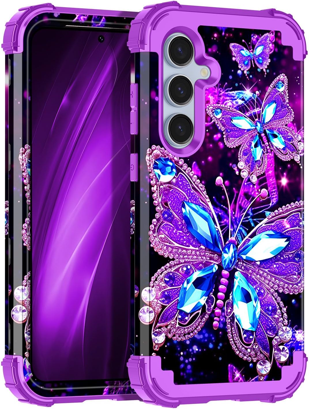 Amazon.com: GUAGUA Compatible with Samsung Galaxy S24 FE Case Glow in The Dark, Noctilucent ...