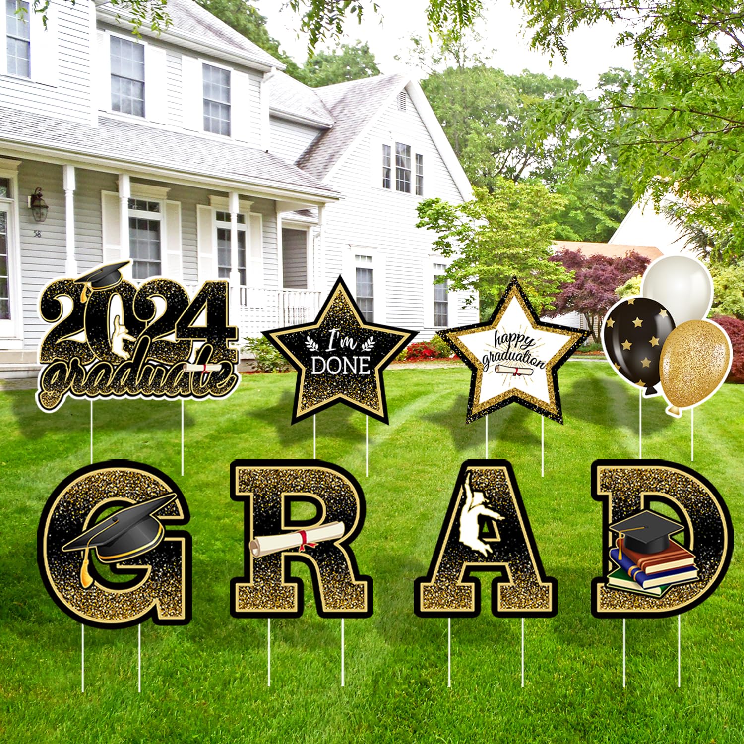 2024 Graduation Decorations Plastic Graduation Yard Sign Class of 2024 ...
