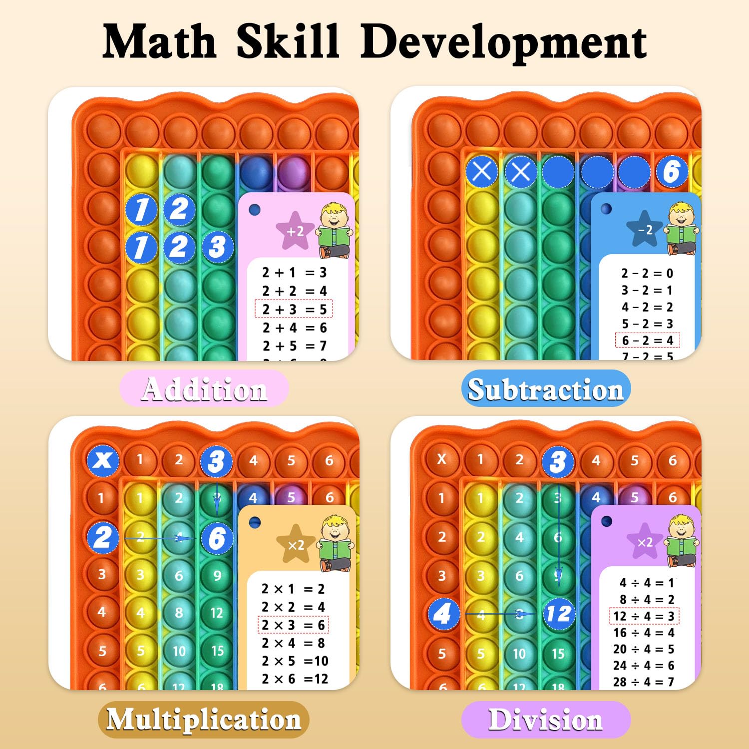Snapklik.com : Anemeeoke Multiplication Flash Cards + Pop Fidget ...