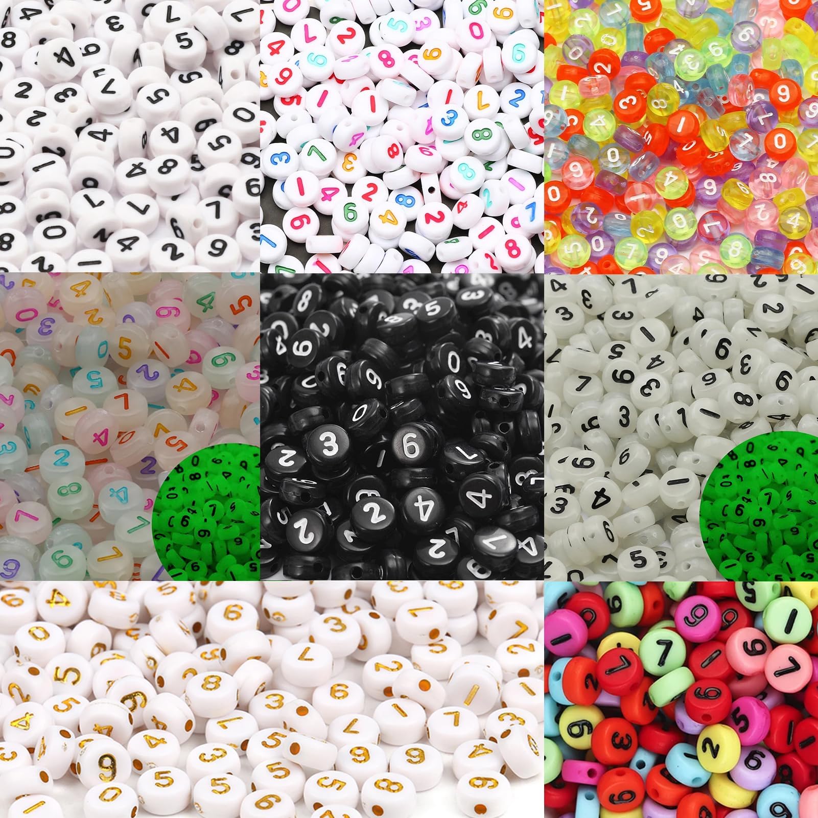 Amazon.com: DAHI 800pcs number beads Round Acrylic 0-9 Number Beads ...