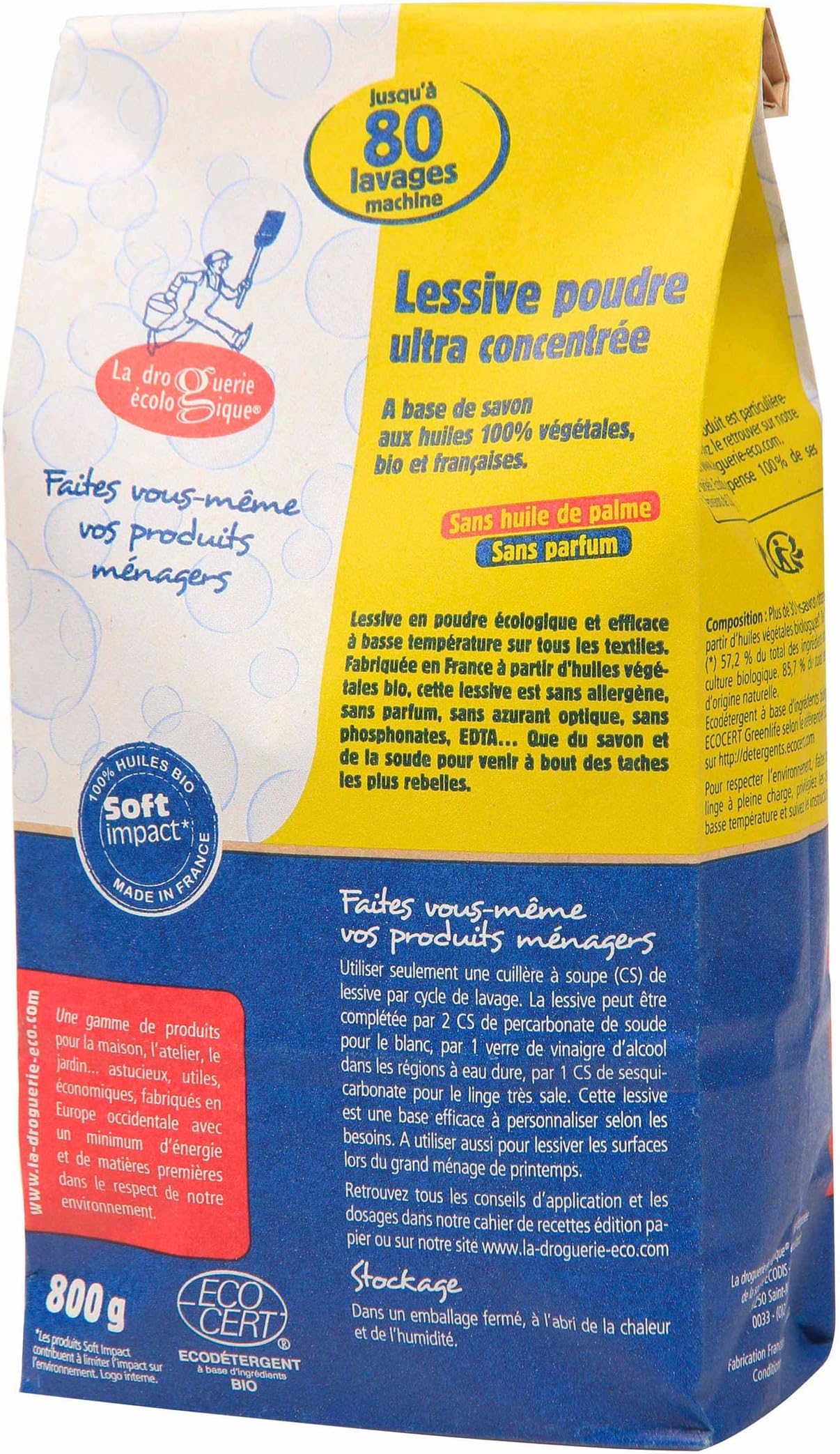 Lessive en poudre écologique ultra-concentrée bio (800 g) - La ...