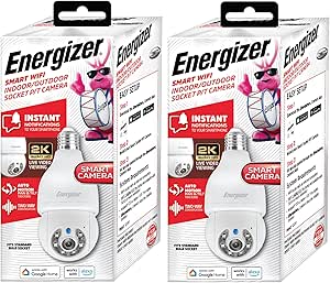 Amazon.com : Energizer Smart Light Bulb 2K Security Camera 2-Pack ...
