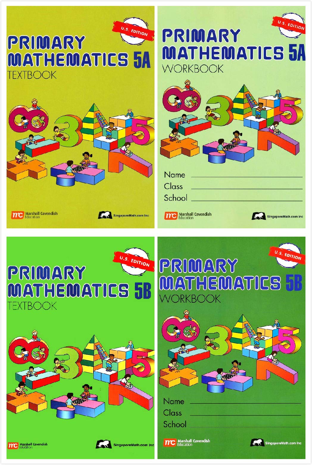 Amazon.com: Singapore Primary Mathematics Grade 5 Kit (4 Books ...