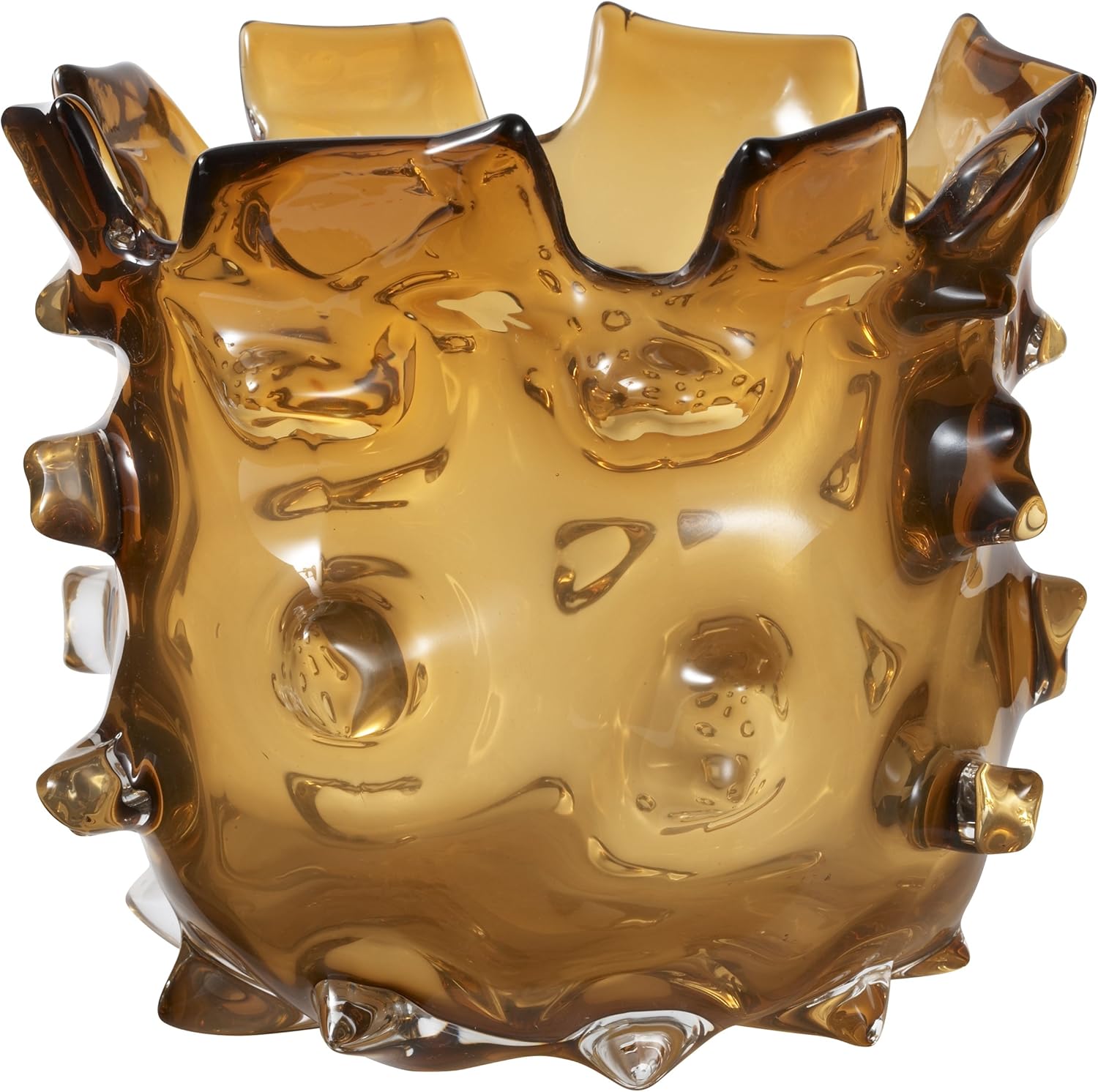 Amazon.com: Lazy Susan Thorn Glass Hurricane Vase, Amber : Home & Kitchen