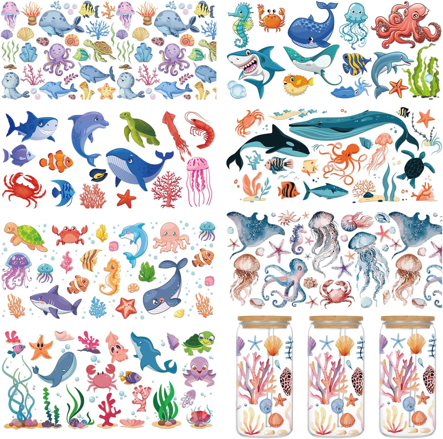 Amazon.com: Rngmsi UV DTF Cup Wraps for 16 oz - 8 Sheets Animal UV DTF ...