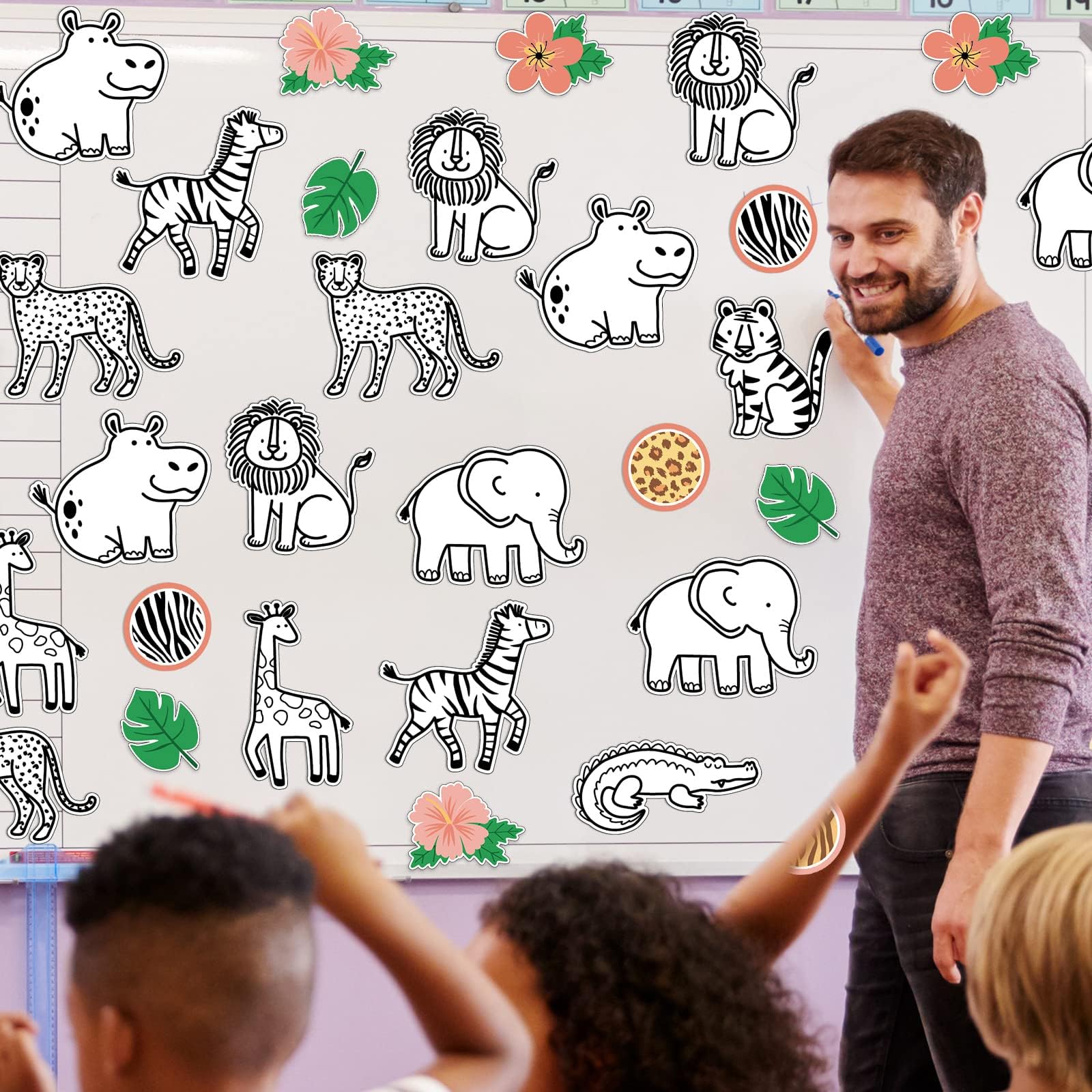 Snapklik.com : 45Pcs Safari Jungle Animals Cutouts Bulletin Board Set ...