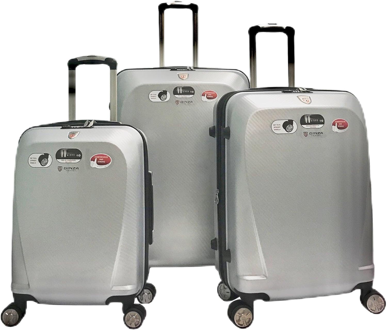 Amazon.com | GINZA Travel 3 pcs set 100% Polycarbonate Expandable ...