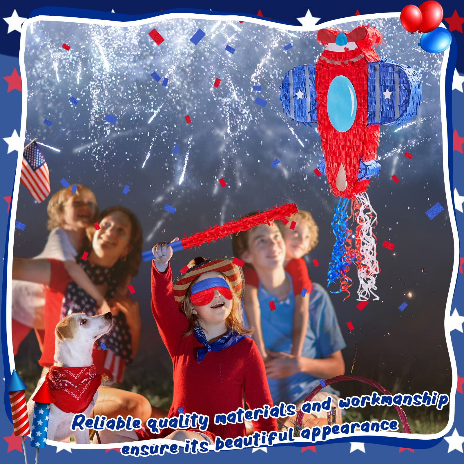 Snapklik.com : Leyndo Patriotic Pinata Red White Blue Colored Patriotic ...