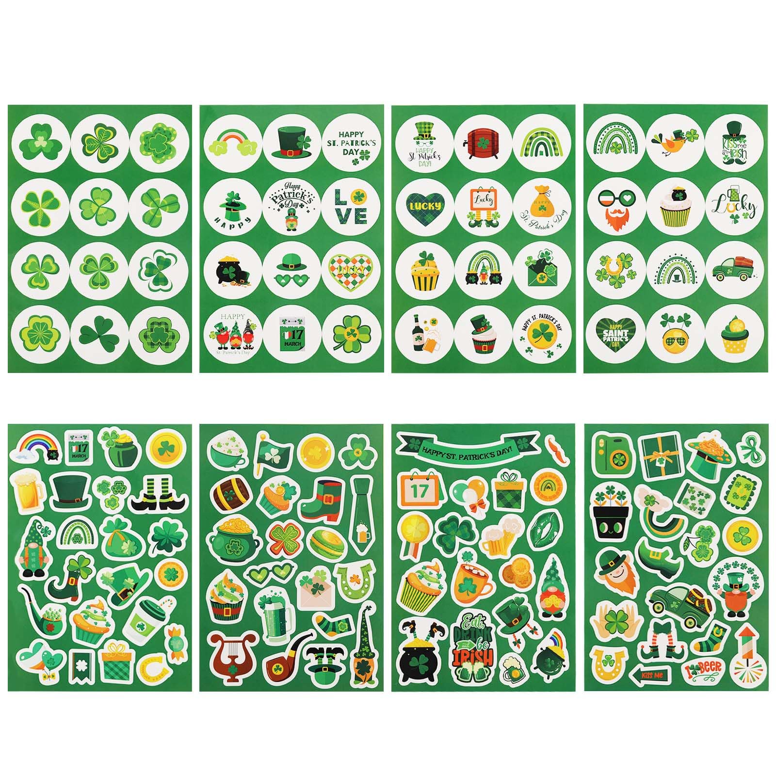 Amazon.com: 8 Sheets St. Patrick's Day Stickers, Various Styles ...