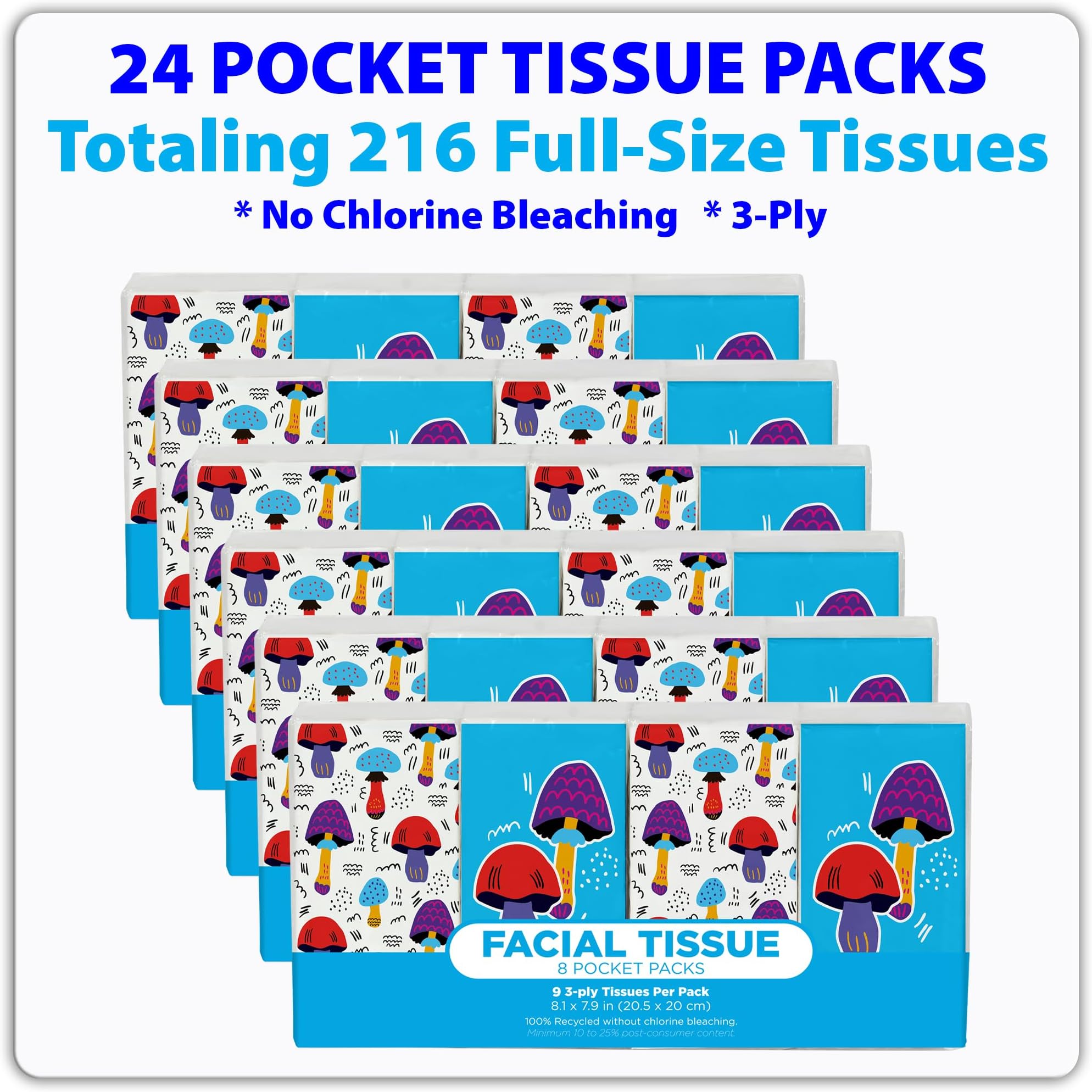 Amazon.com: PAMI Ultra-Soft Pocket Tissues [8 Packs x 10 Tissues Per ...