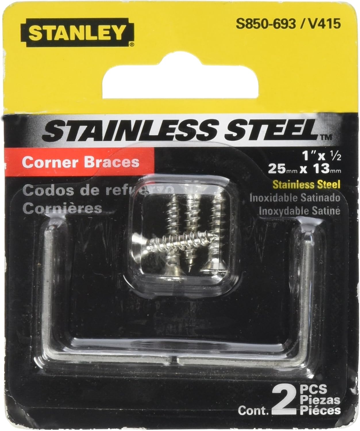 Amazon.com: Stanley 850693 Corner Braces, 1"x1/2" : Industrial & Scientific
