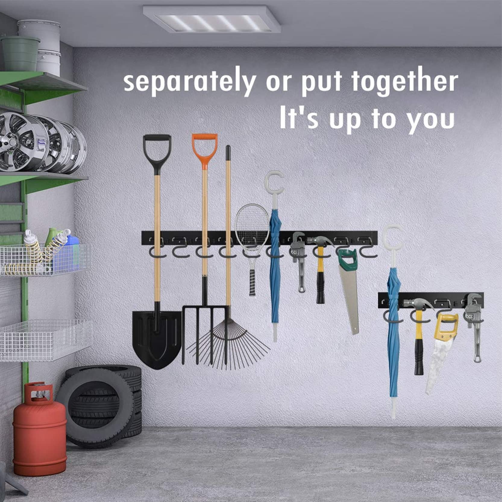 Snapklik.com : TORACK 64 Inch Garage Hooks Tool Organizer, Adjustable ...