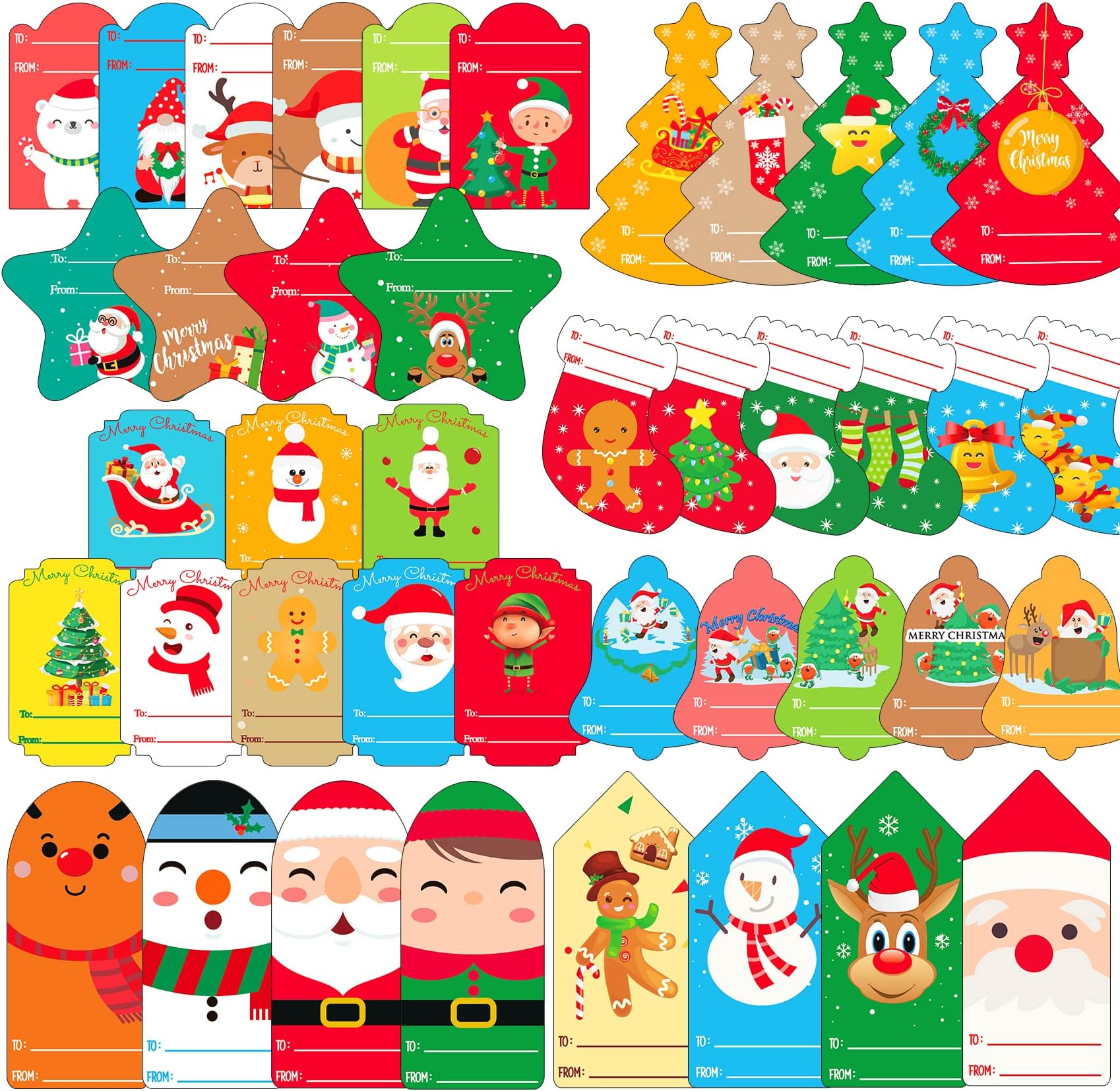 Amazon.com: Black and Gold Christmas Gift Tags, 75 Gift Wrap Tags, Peel ...