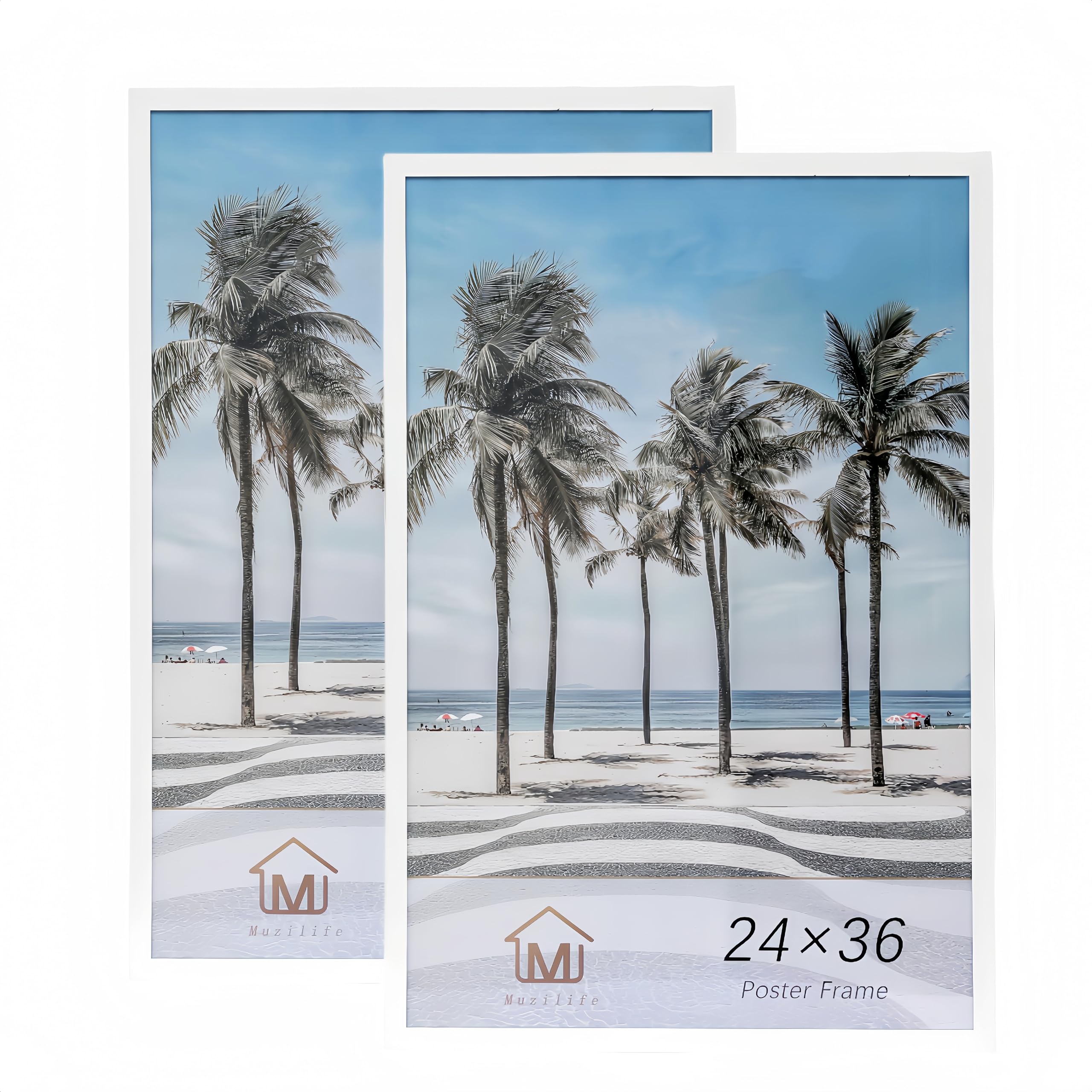 Muzilife 24×36 White Poster Frames 2 Pack, Poster Photo Frame for ...