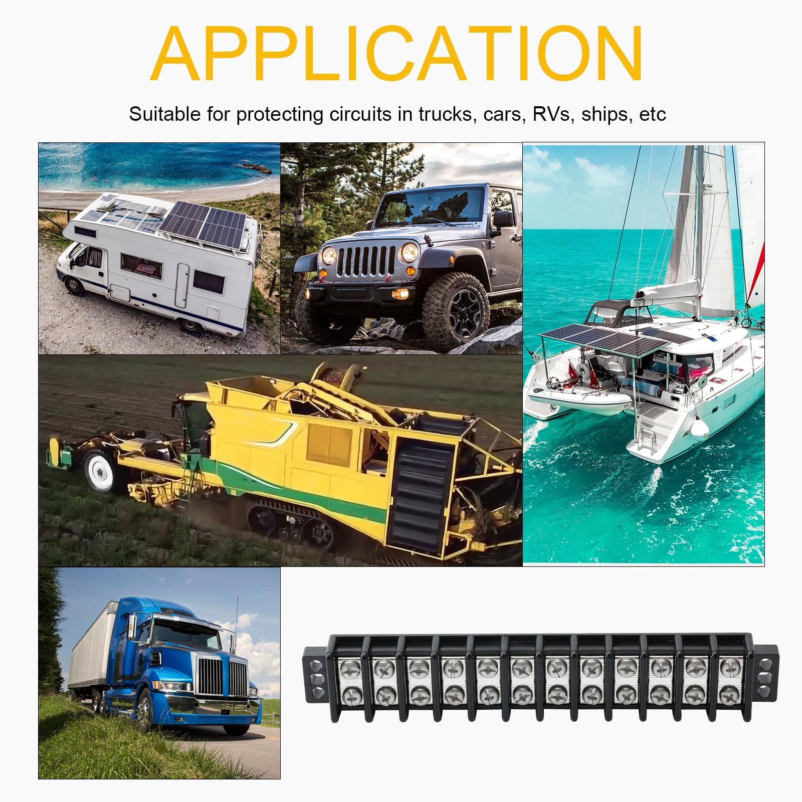 Snapklik.com : GLOSO Marine Terminal Blocks TBD Double Row Stainless 10 ...