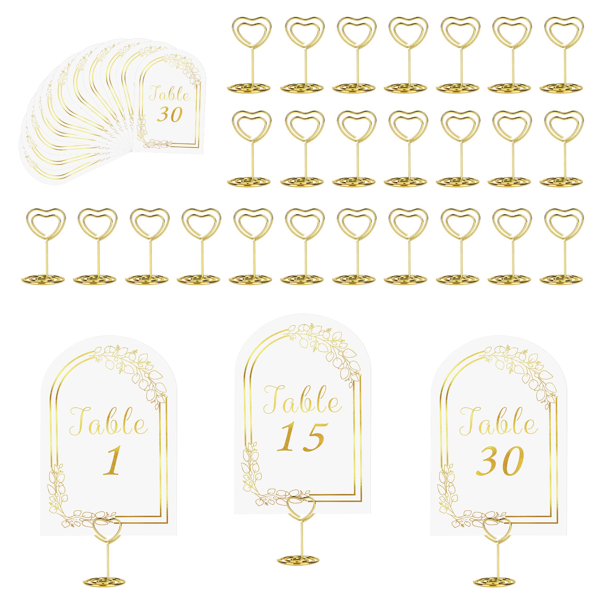 Amazon.com: JOYIT 30 Sets Wedding Table Number 1-30 with 30 Pcs Heart ...