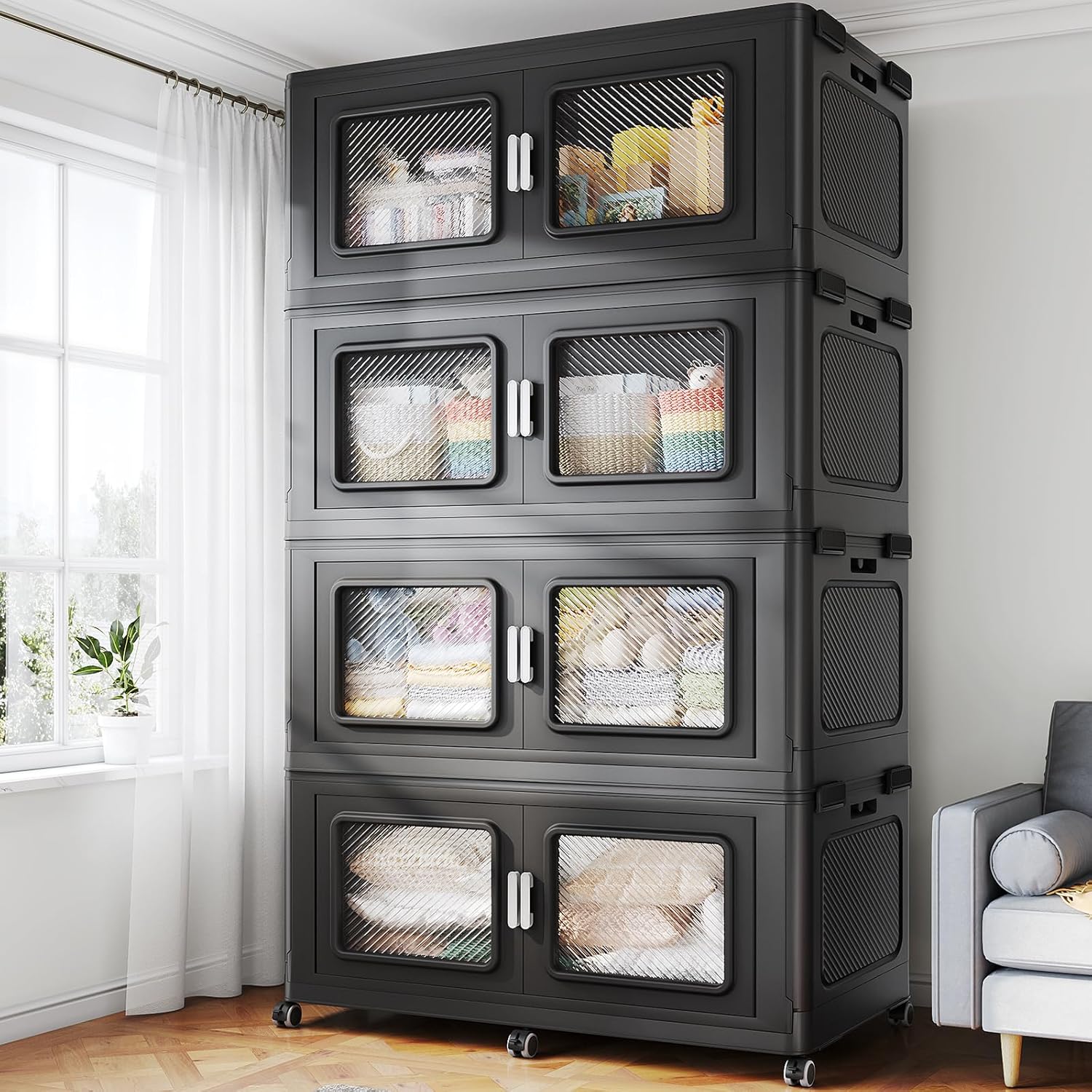 Amazon.com - BROVIEW 1200 Qt Stackable Storage Bin with Lid, 300Gal ...