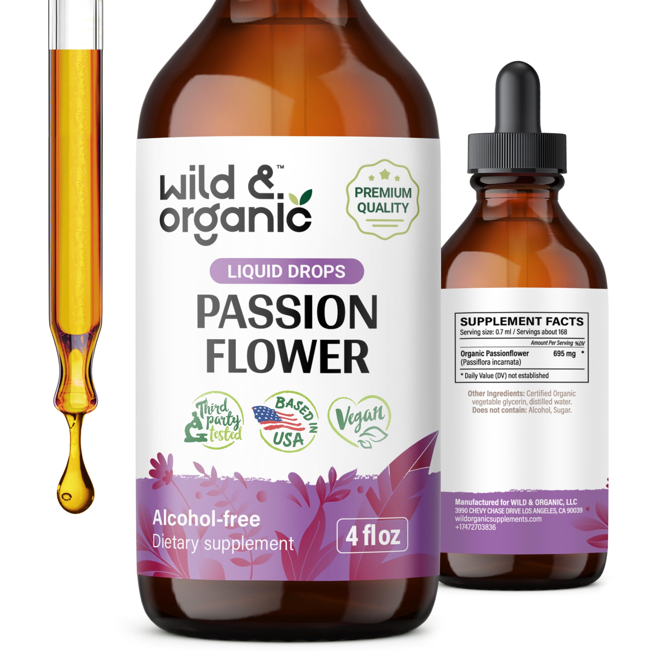 Amazon.com: Wild & Organic Passion Flower Tincture - Mood Support ...