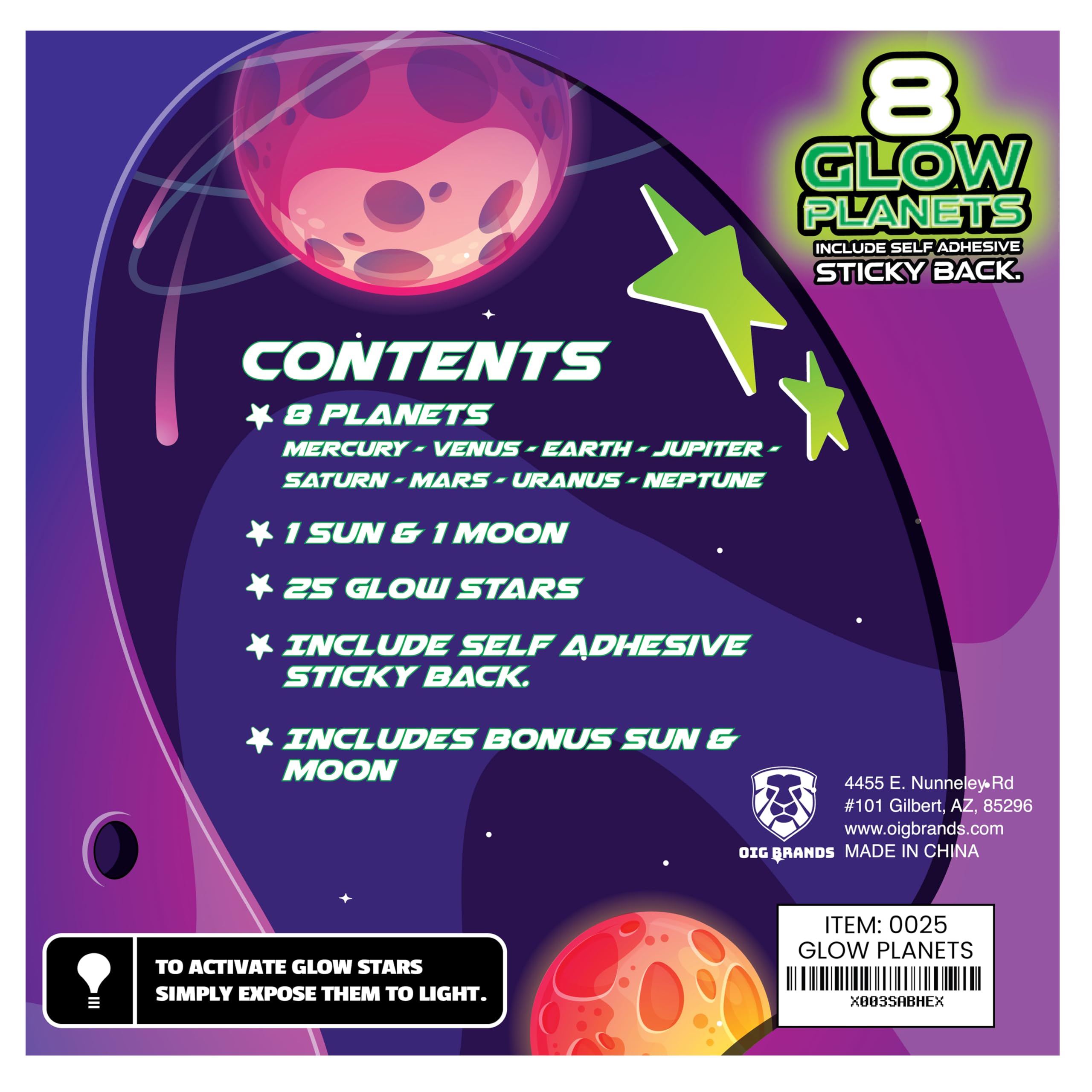 Snapklik.com : OIG Brands Glow In The Dark Stars And Planets 35-Piece ...