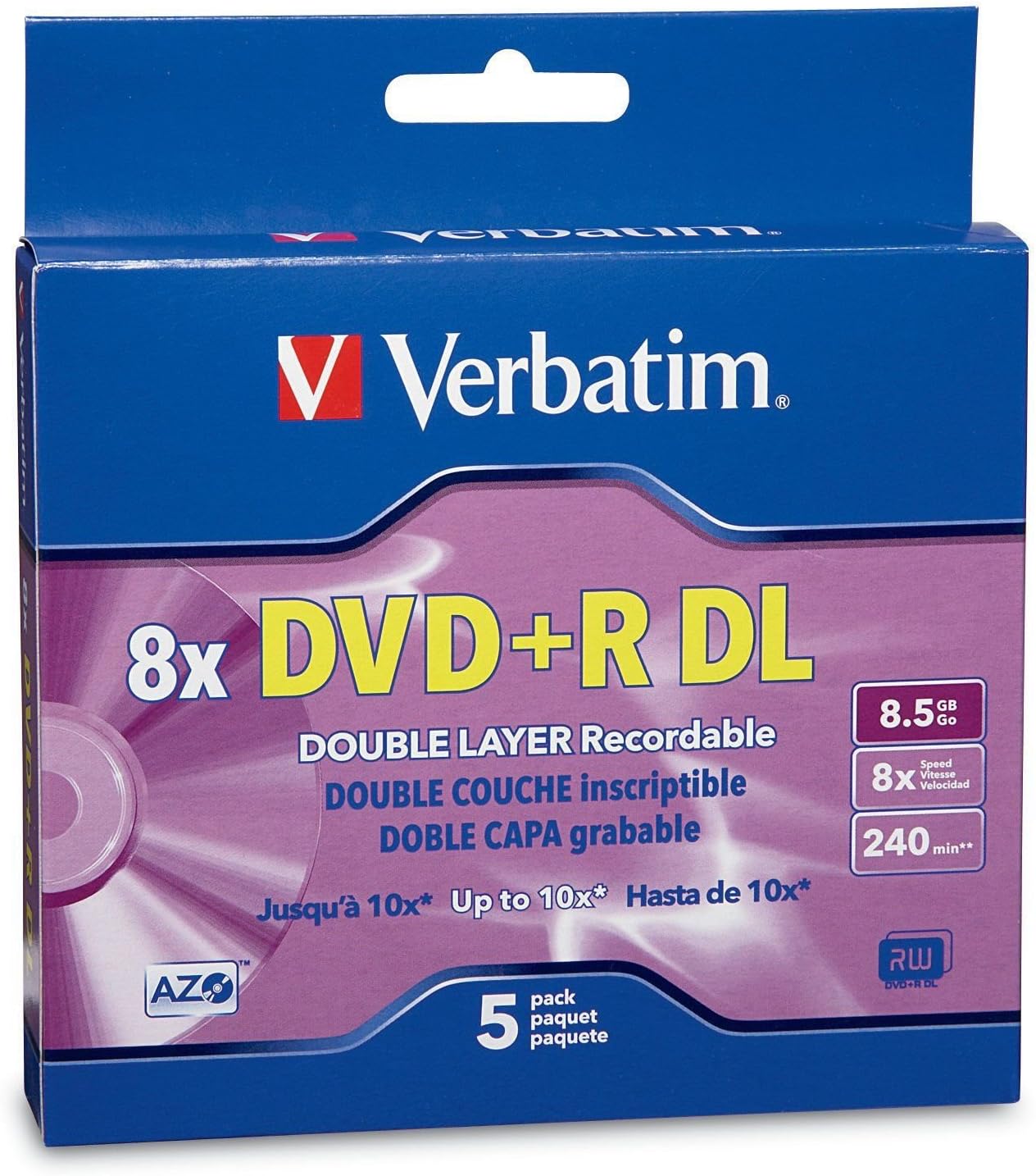 Verbatim DVD+R DL de Doble Capa 8,5 GB 8X LifeSeries - 25 Unidades de husillo 71122 : Amazon.com ...